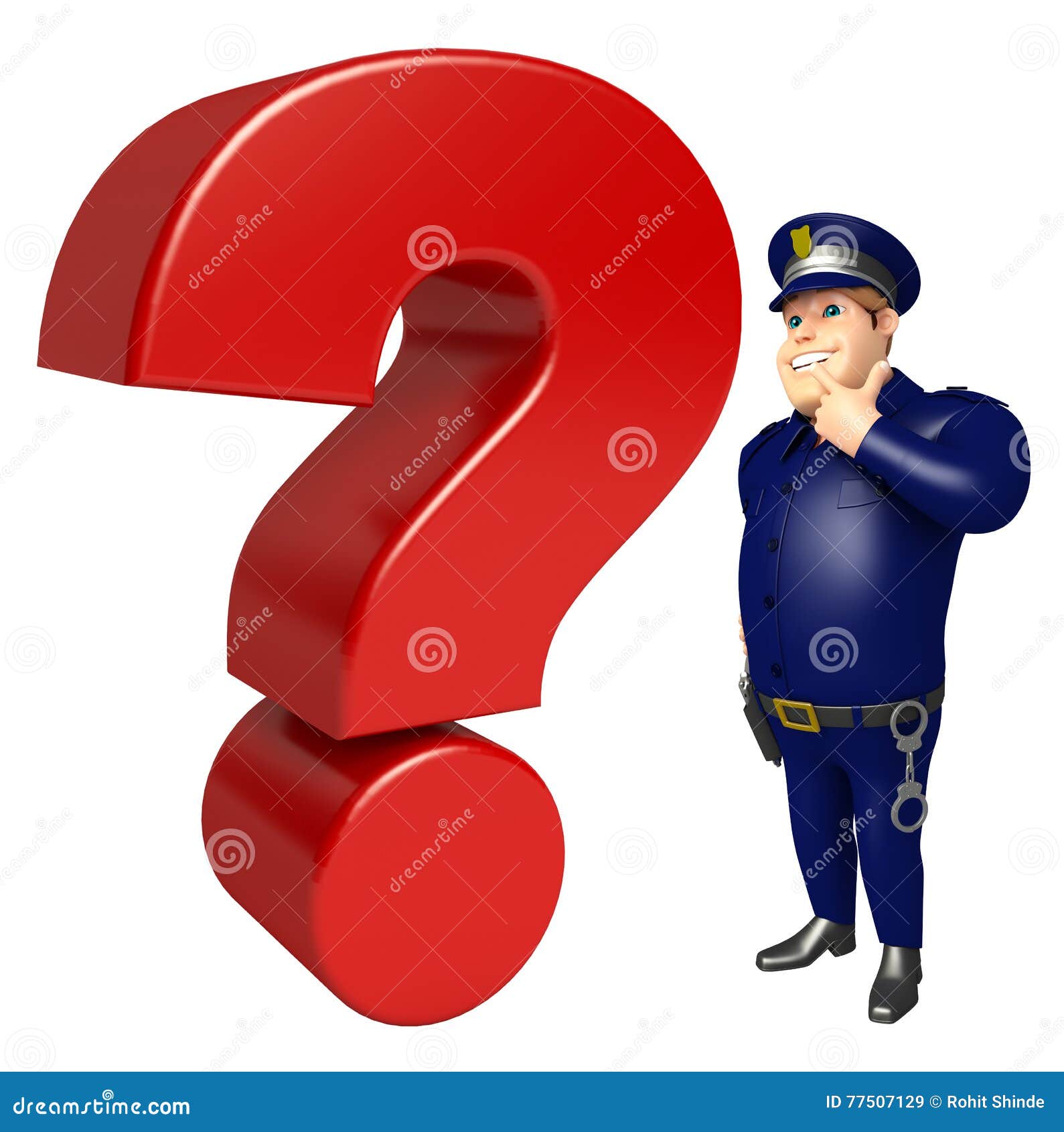 Police Avec Le Point D'interrogation Illustration Stock - Illustration ...