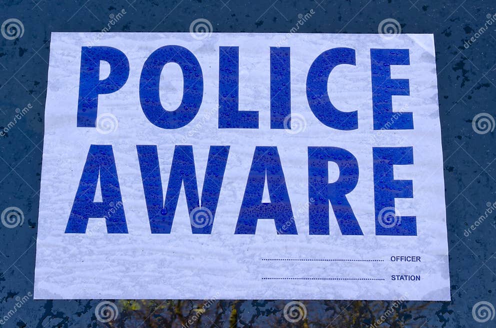 Police aware sign stock image. Image of information, notice - 34008655