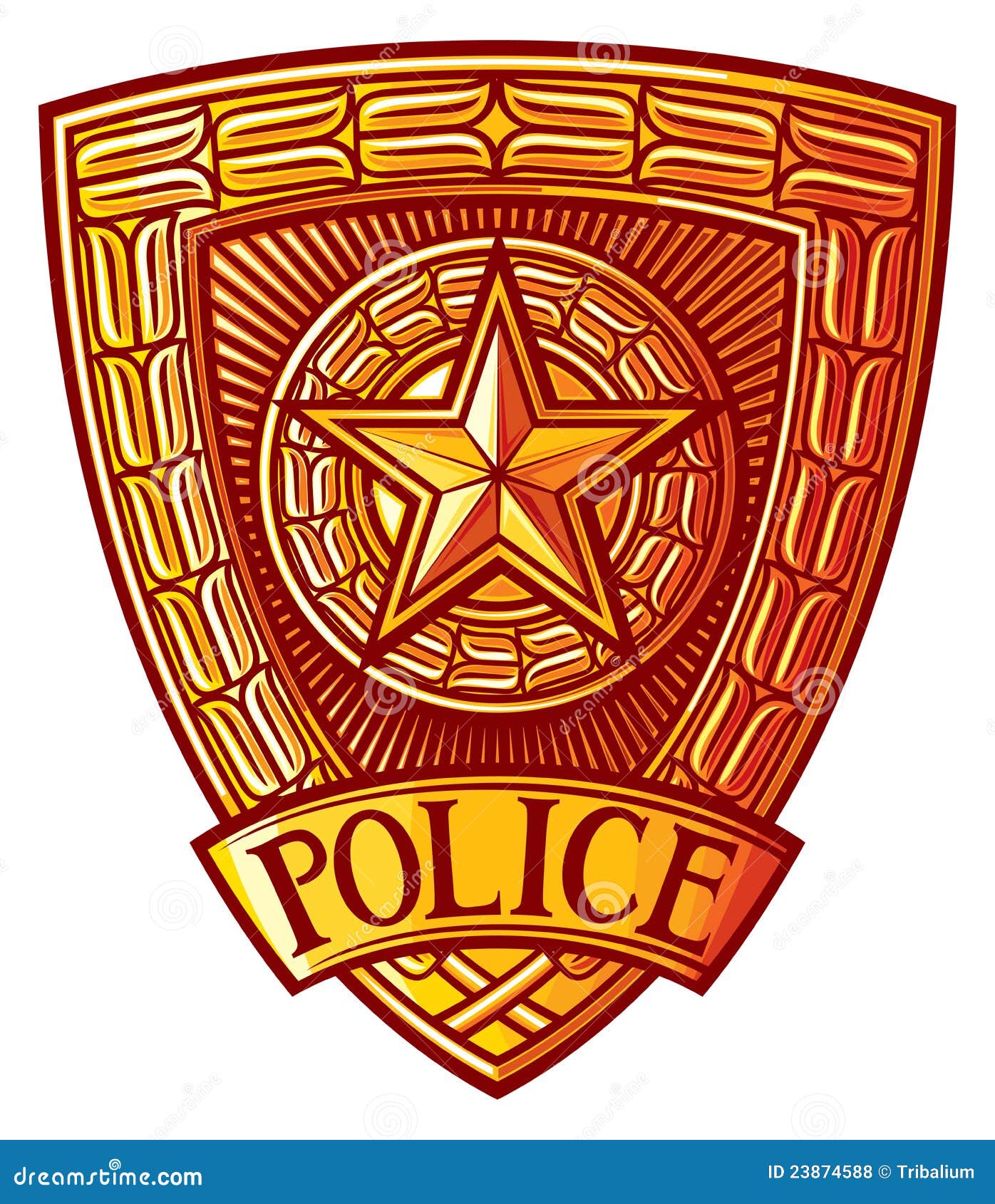 Police badge stock vector. Illustration of metal, isolated - 23874588
