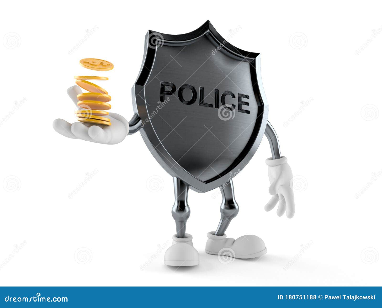 Police Stack Money Shape Cartoon On Table Vector Illustration ...