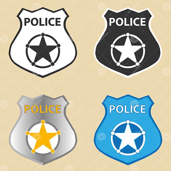 Police badge stock vector. Illustration of flat, metallic - 89183626