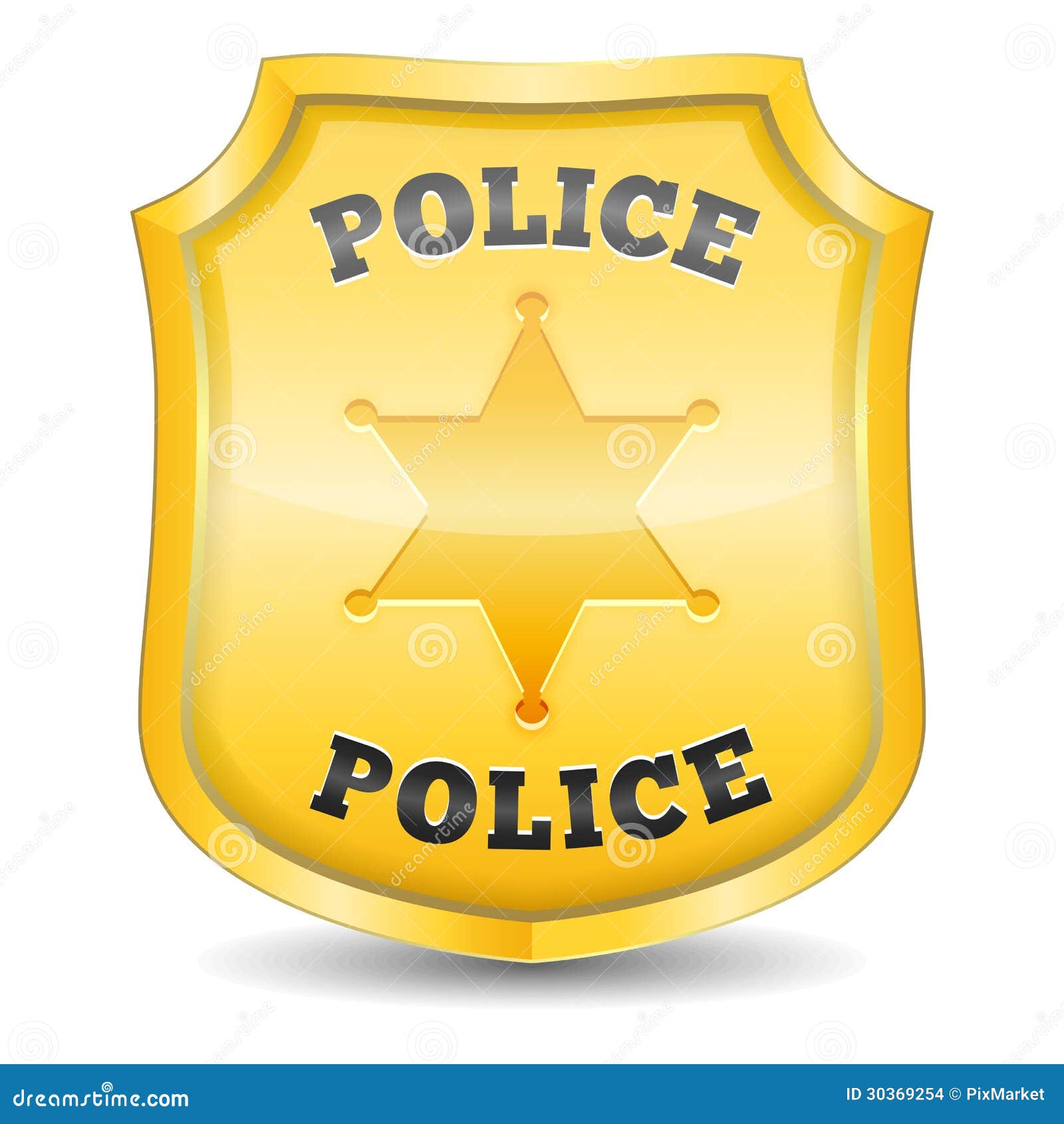 Golden Police Badge Vector Isolated Or Special Security Officer Cop And ...