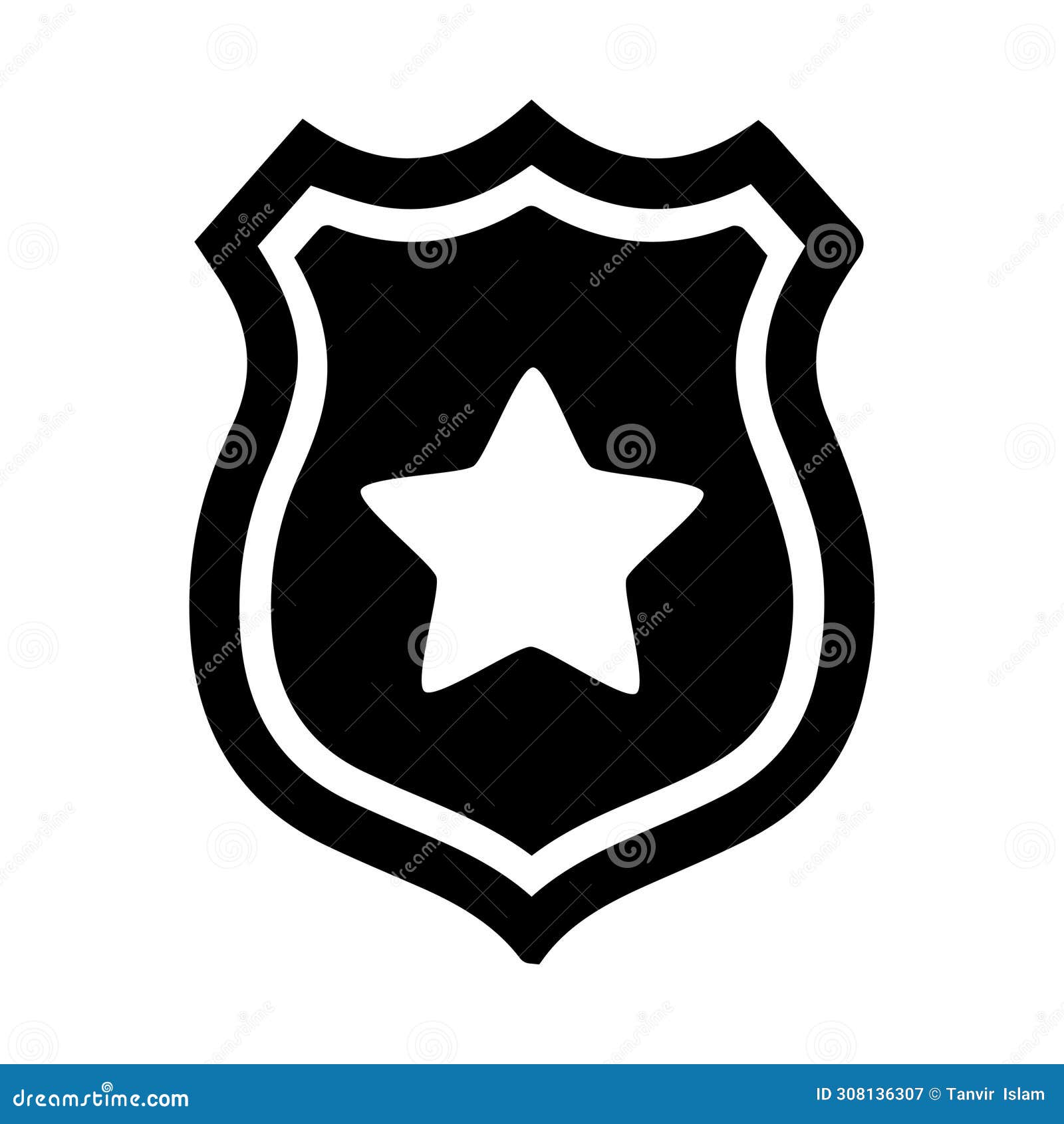 Police Badge Icon stock vector. Illustration of icon - 308136307