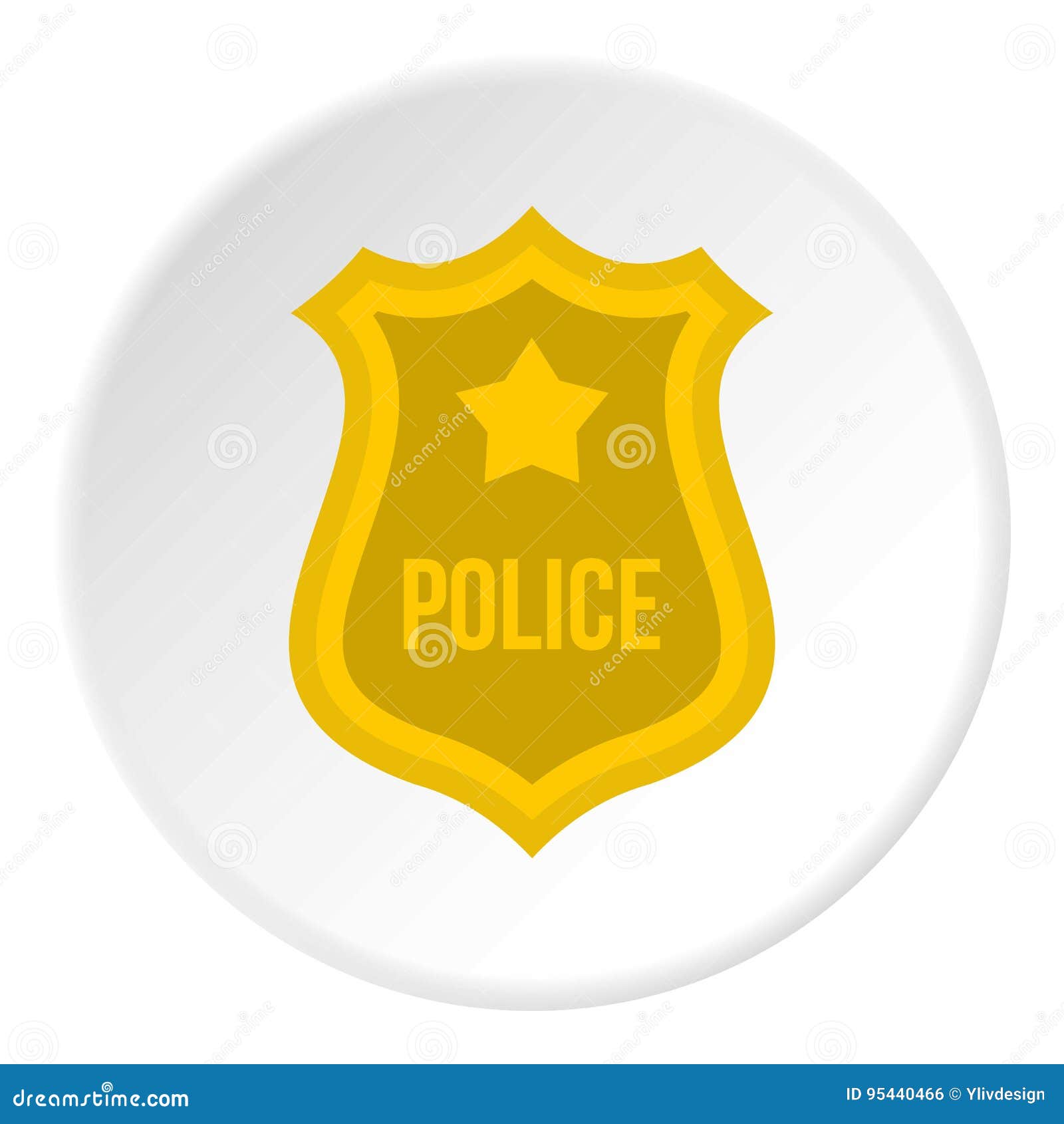 Police badge icon circle stock vector. Illustration of isolated - 95440466