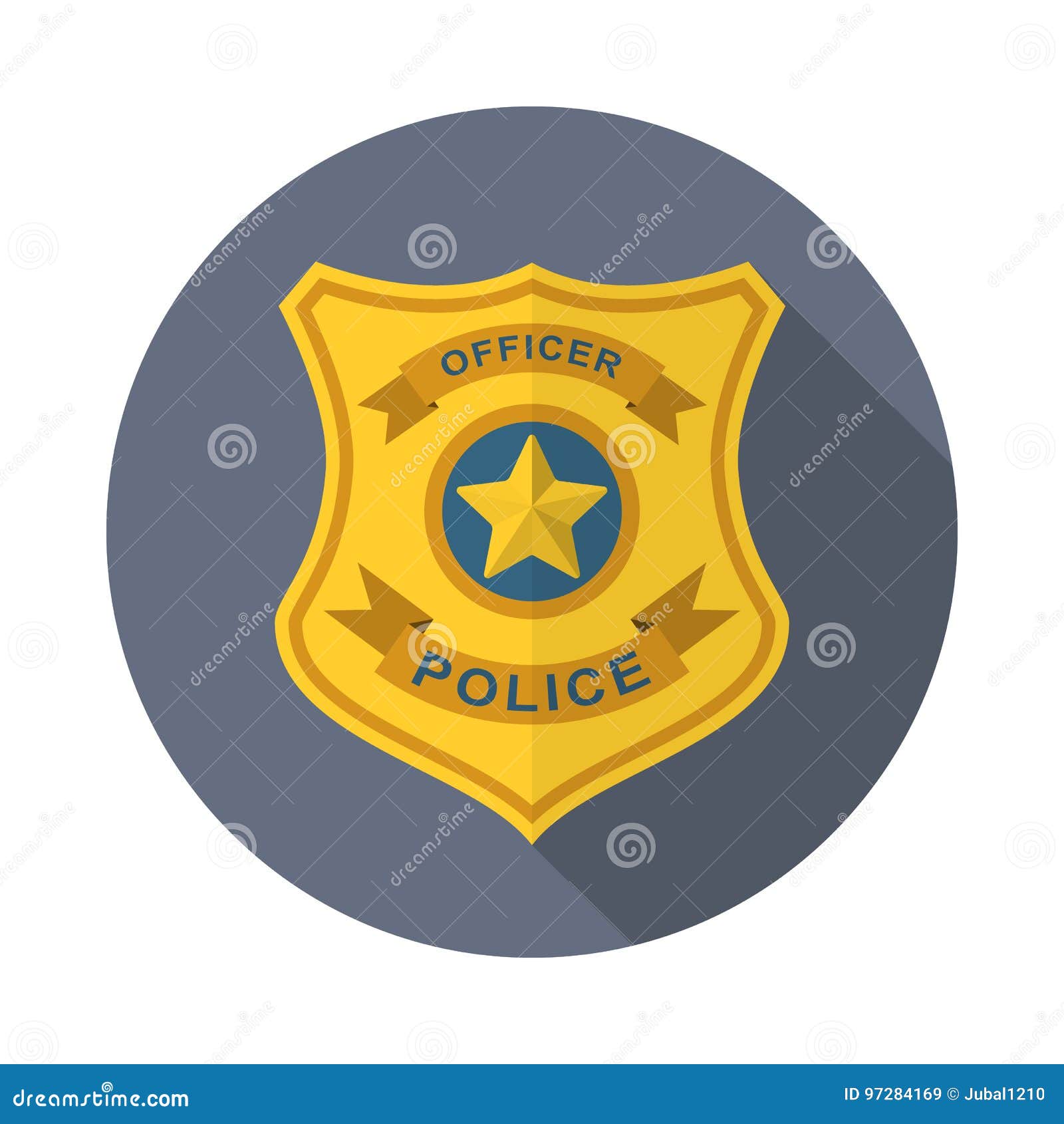 Police badge icon stock vector. Illustration of detective - 97284169
