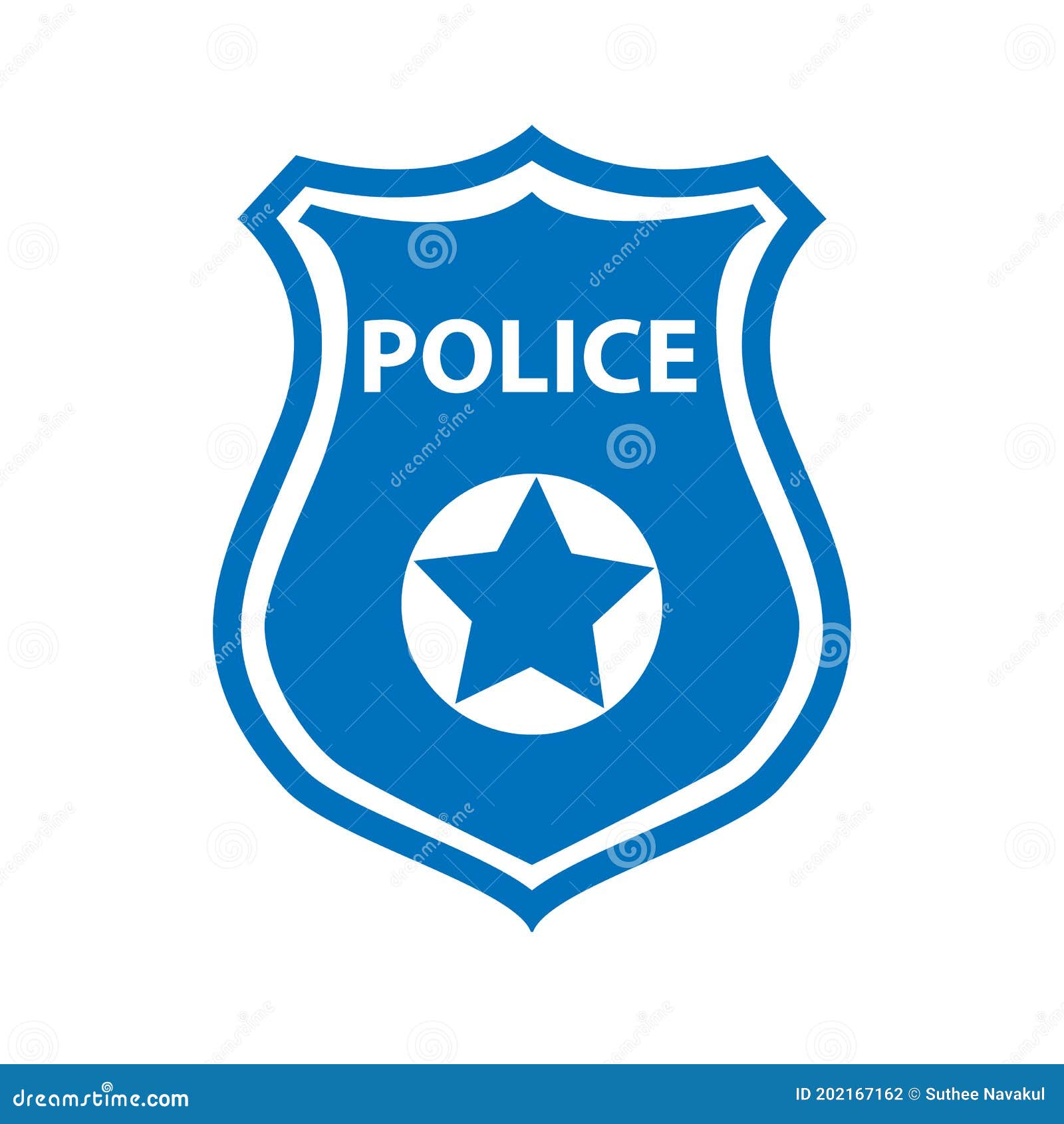 Police Badge Icon on White Background. Police Sign. Police Shield ...