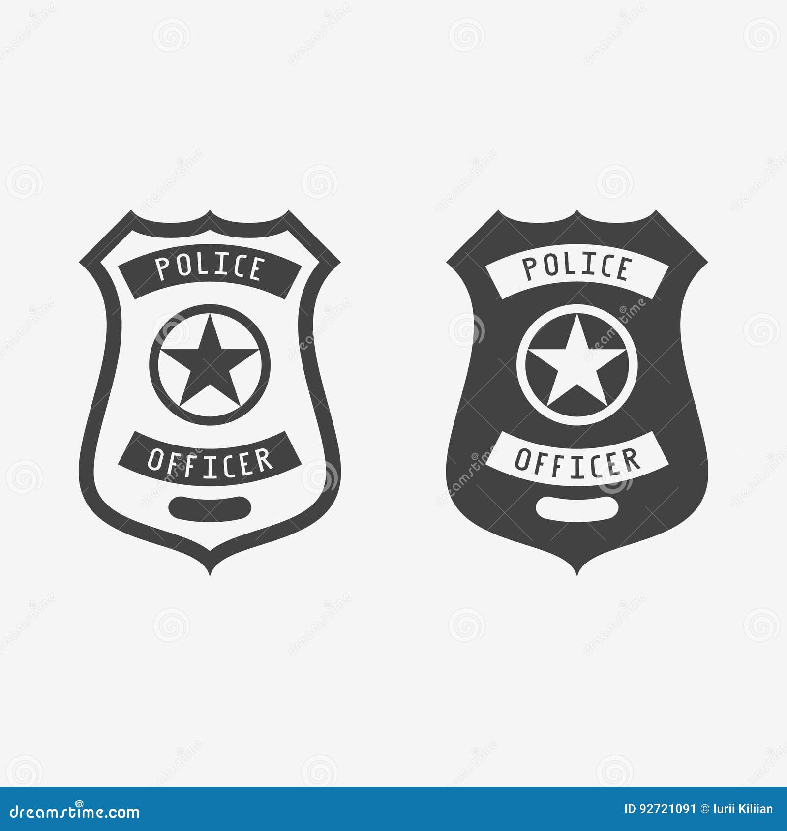Police Badge Realistic Composition Vector Illustration | CartoonDealer ...