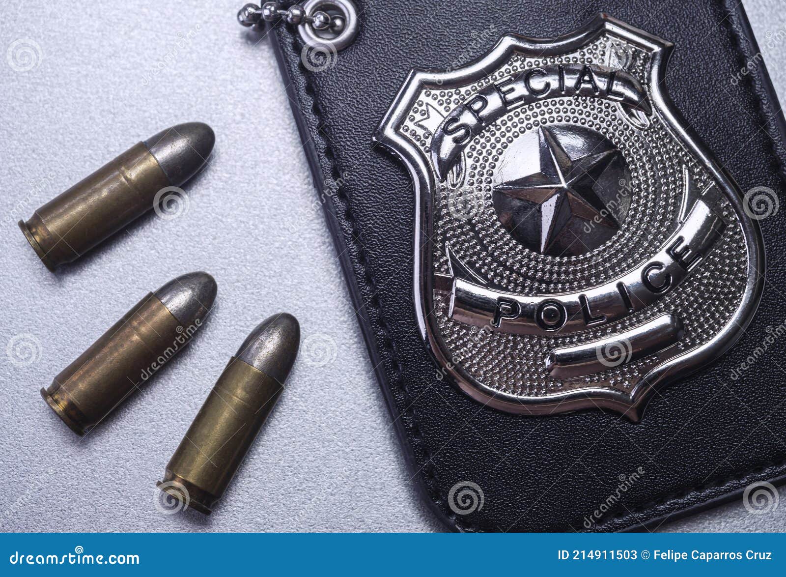 Police Badge Next To Bullets Stock Image - Image of chief, close: 214911503