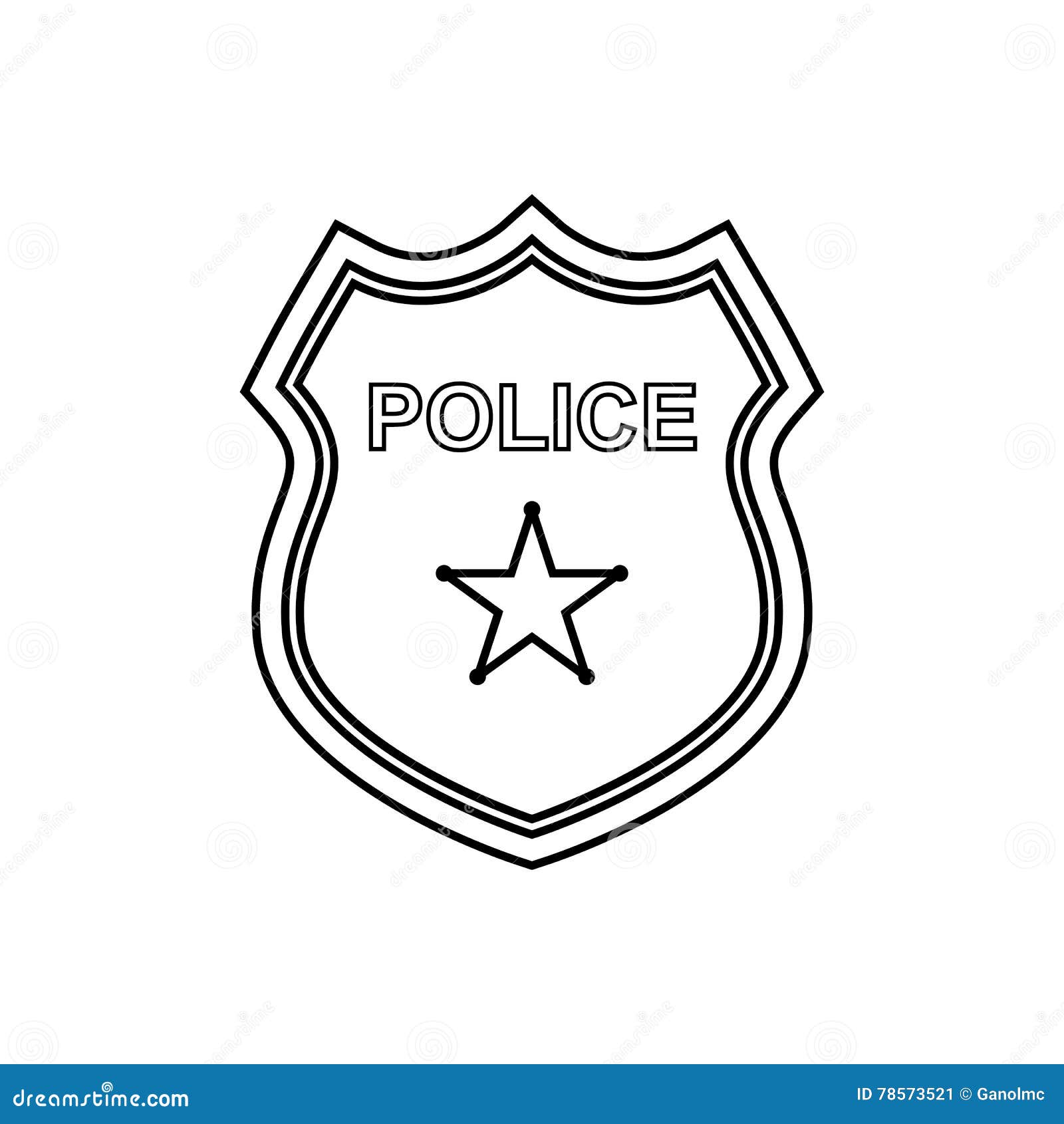 Police Badge Outline Icon. Linear Vector Illustration Stock Vector ... Police Badge Outline Icon. Linear Vector Illustration Stock Vector ...