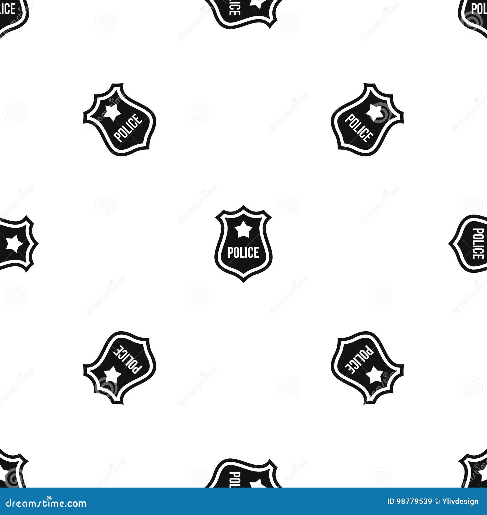 Police Badge Pattern Seamless Black Stock Vector - Illustration of iron ...