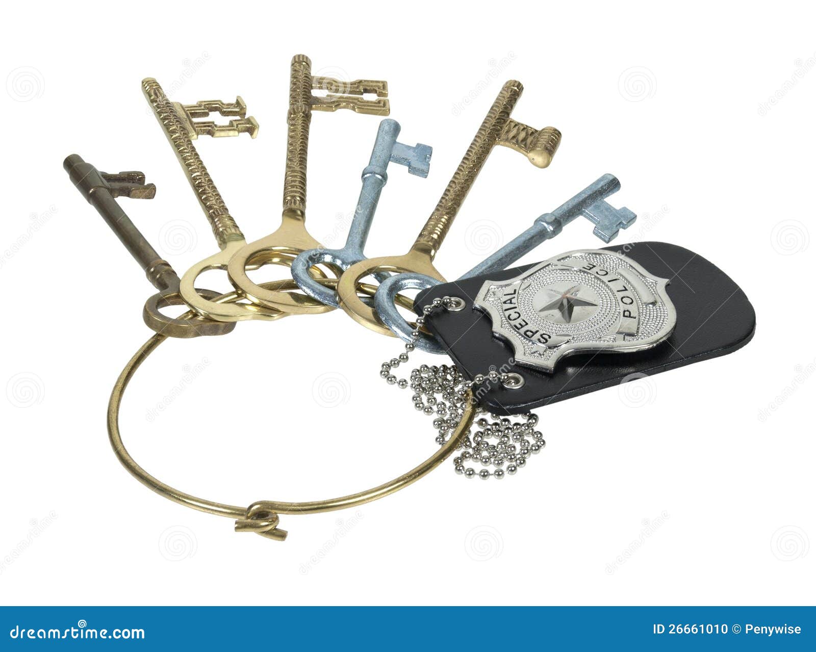 Police Badge on Ring of Keys Stock Photo - Image of keyring, patch ...