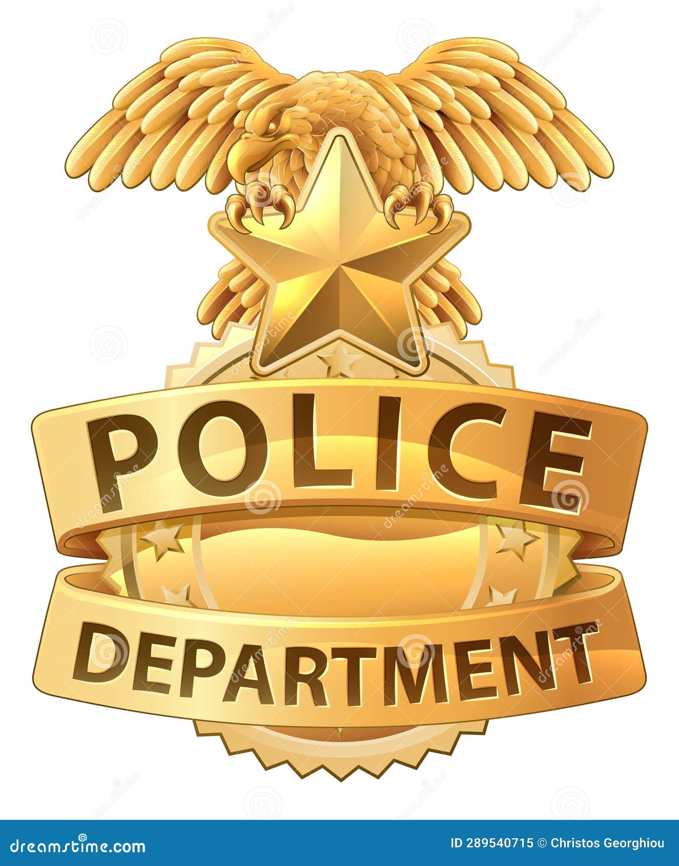Police Badge Shield Star Sheriff Cop Crest Symbol Stock Vector