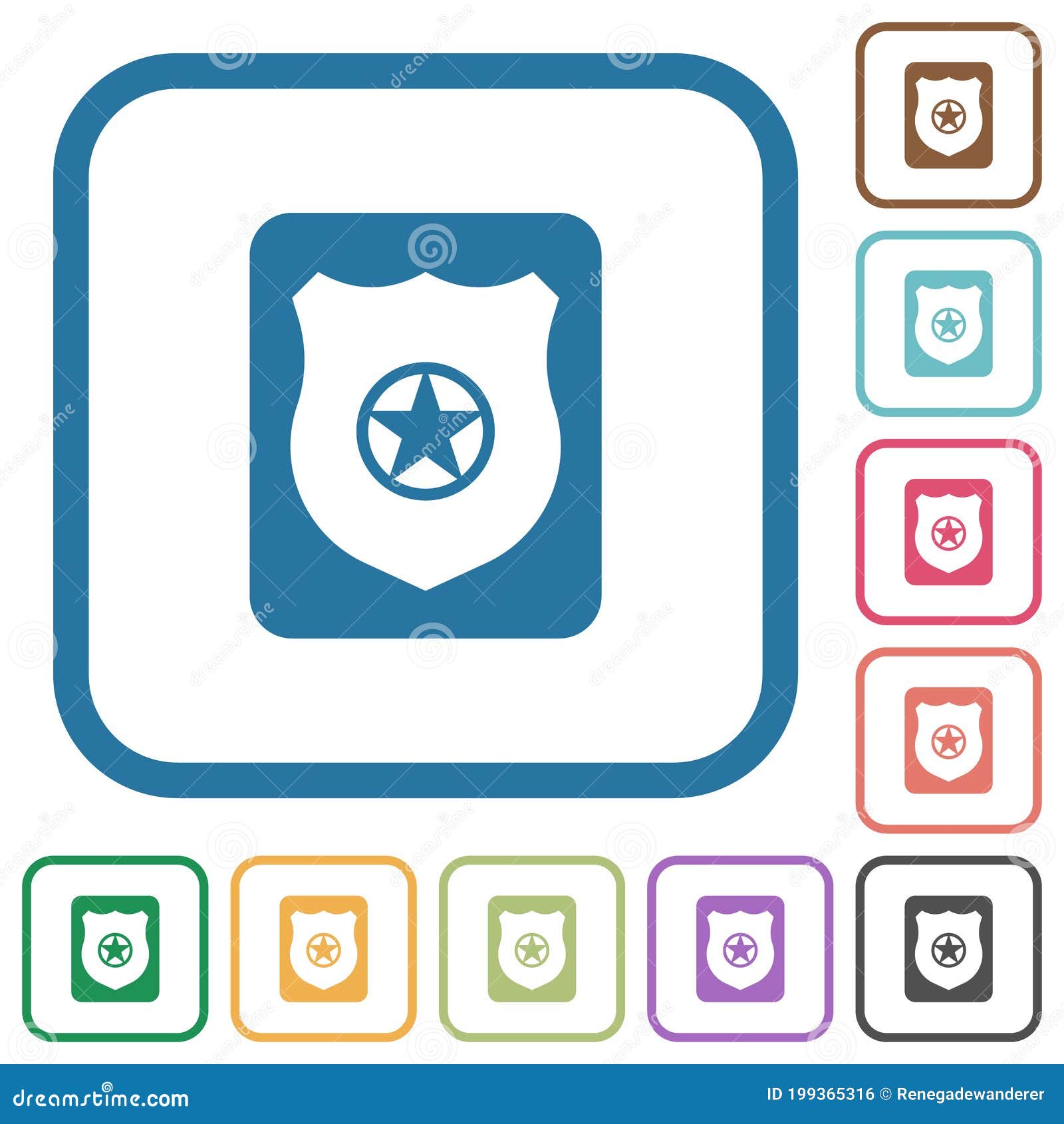 Police badge simple icons stock vector. Illustration of insignia ...