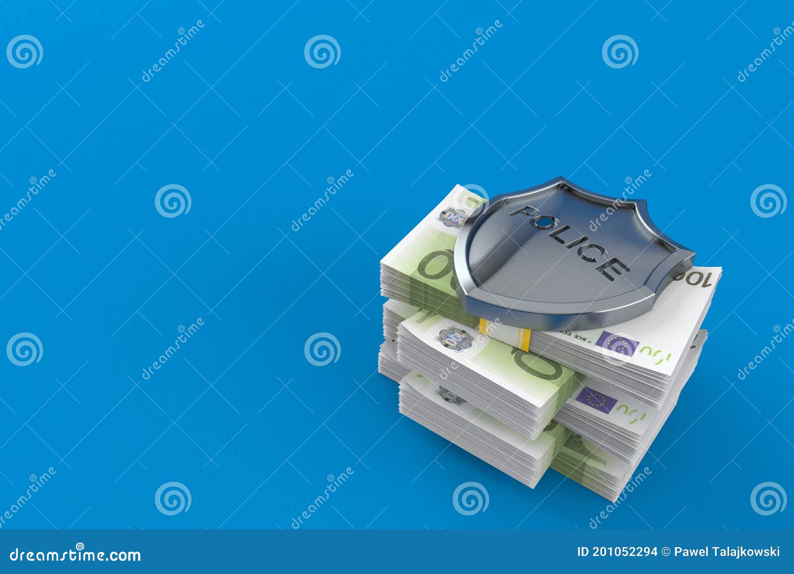 Police Stack Money Shape Cartoon On Table Vector Illustration ...