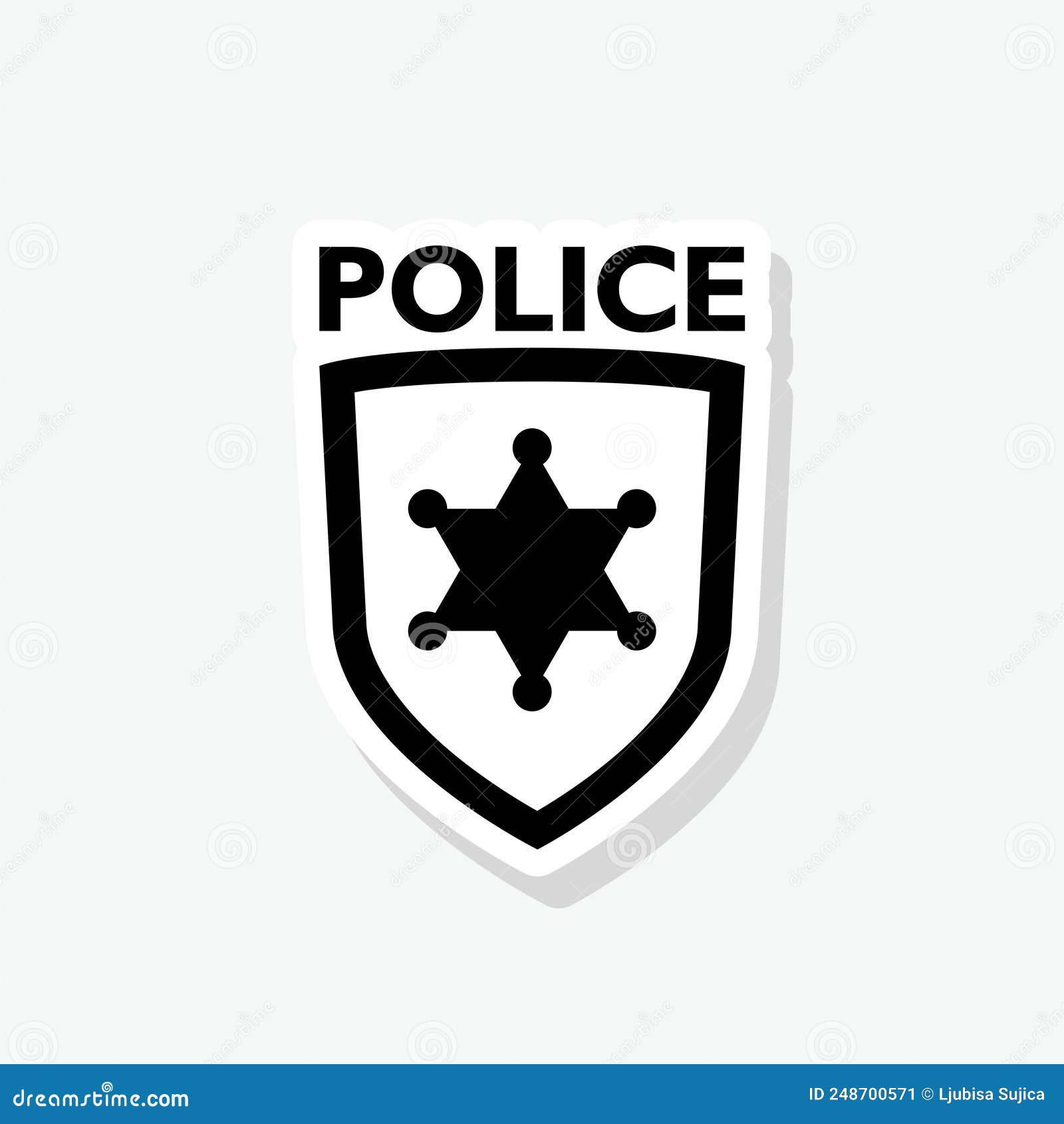Police Badge Sticker Icon Sign for Mobile Concept and Web Design Stock ...