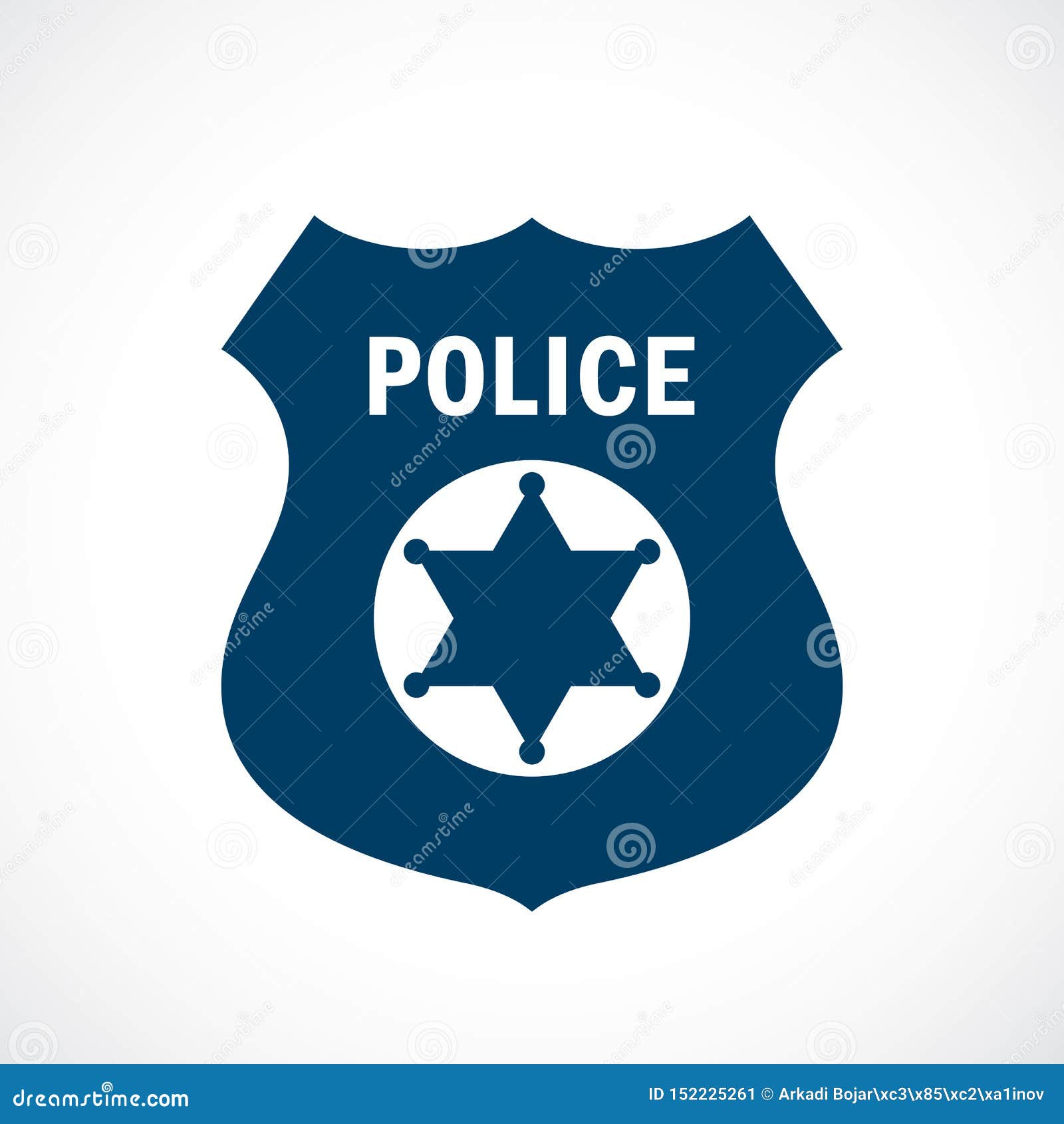 Police badge icon stock vector. Illustration of insignia - 152225261