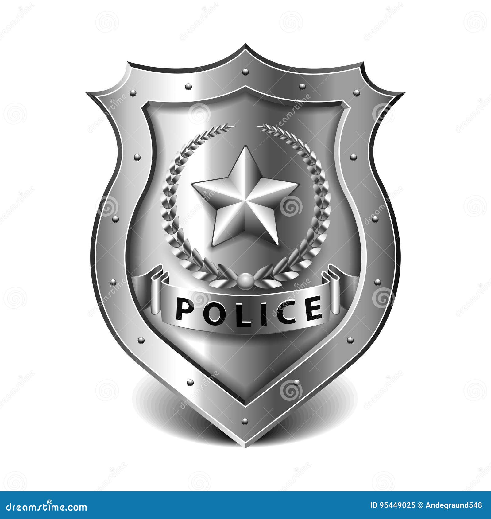 Police Badge on White Vector Stock Illustration - Illustration of ...