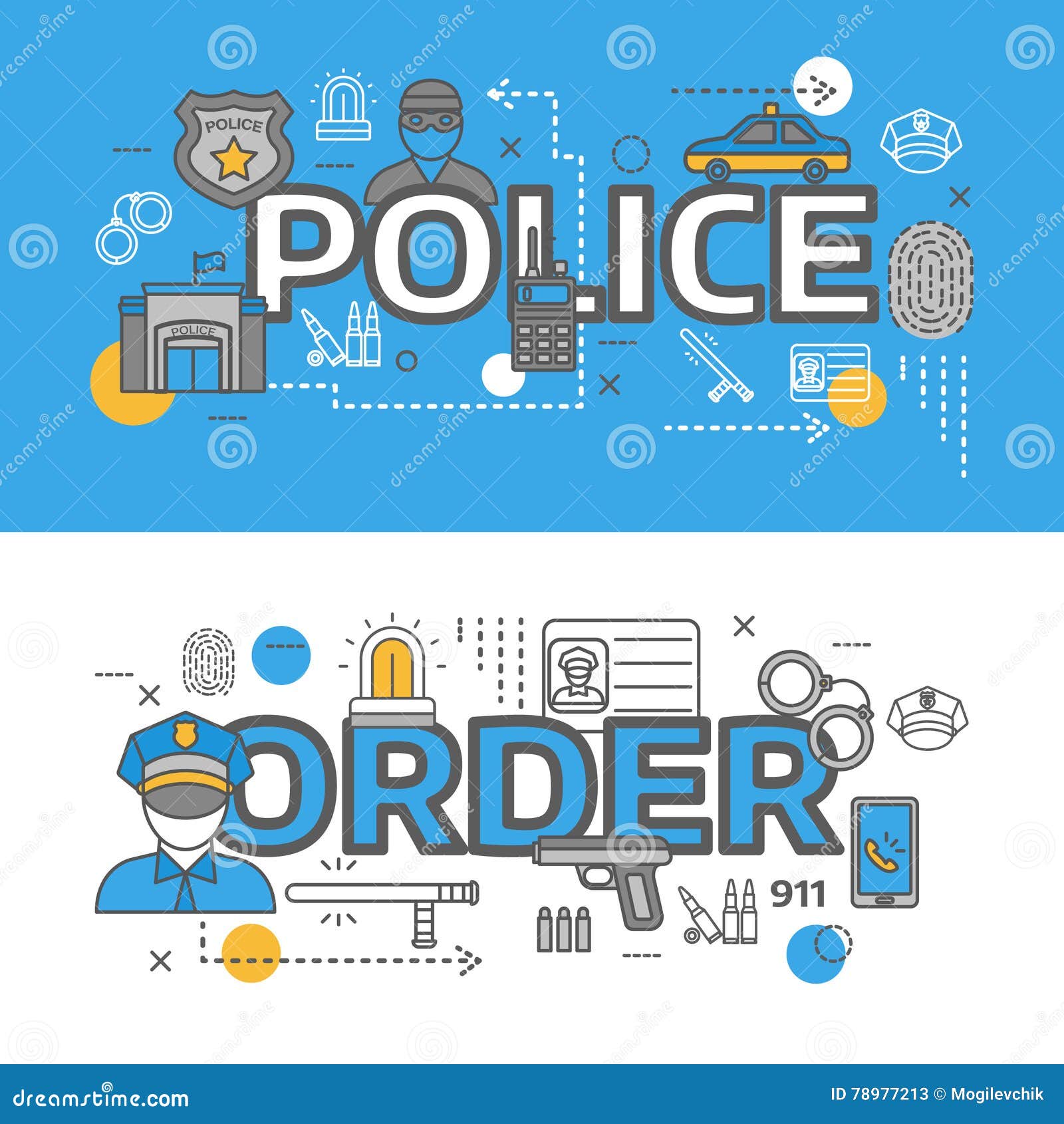 Police Web Banner Templates Set Vector Illustration | CartoonDealer.com ... Police Web Banner Templates Set Vector Illustration | CartoonDealer.com ...