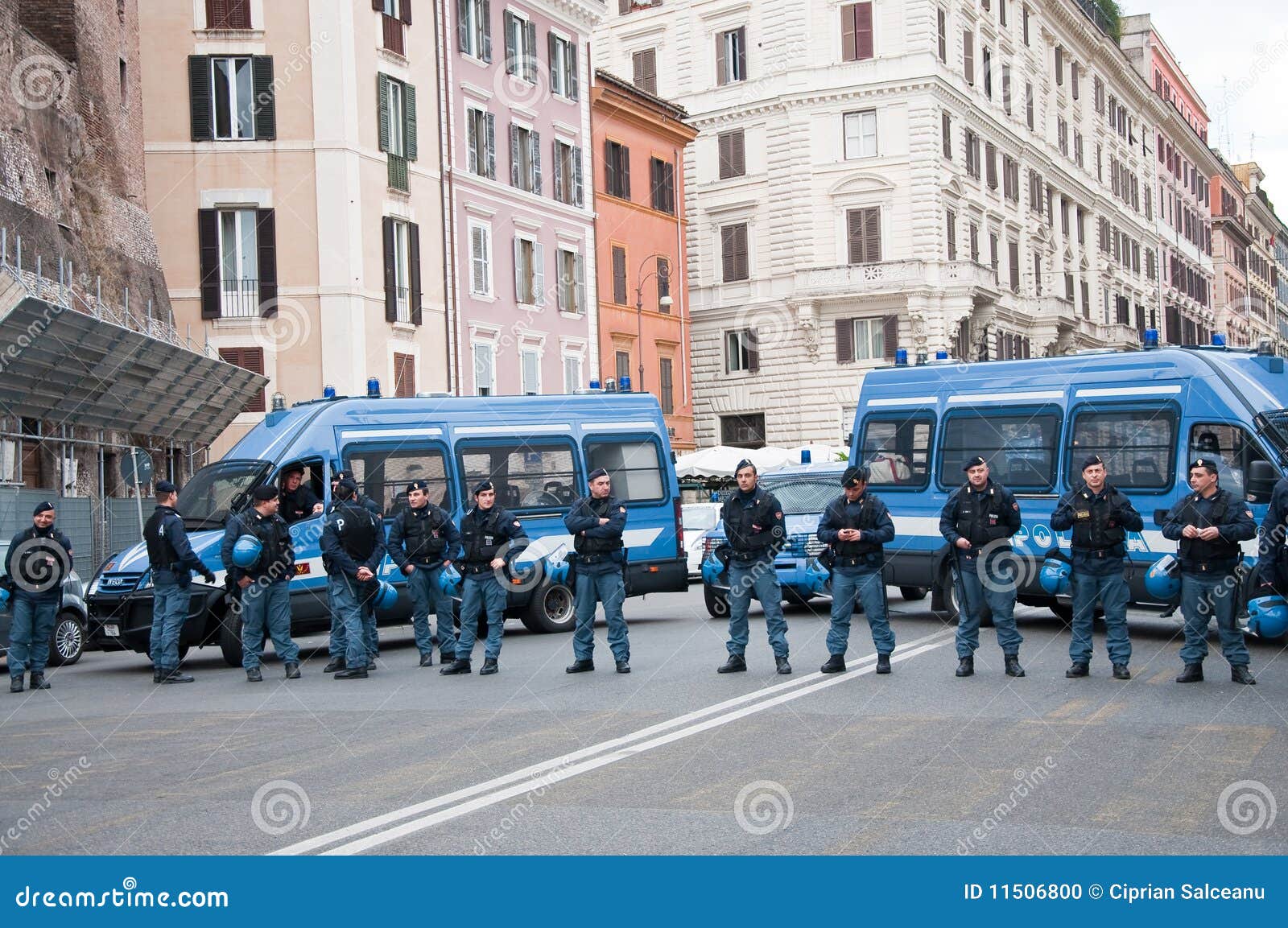 Police barrier editorial image. Image of colosseum, struggle - 11506800