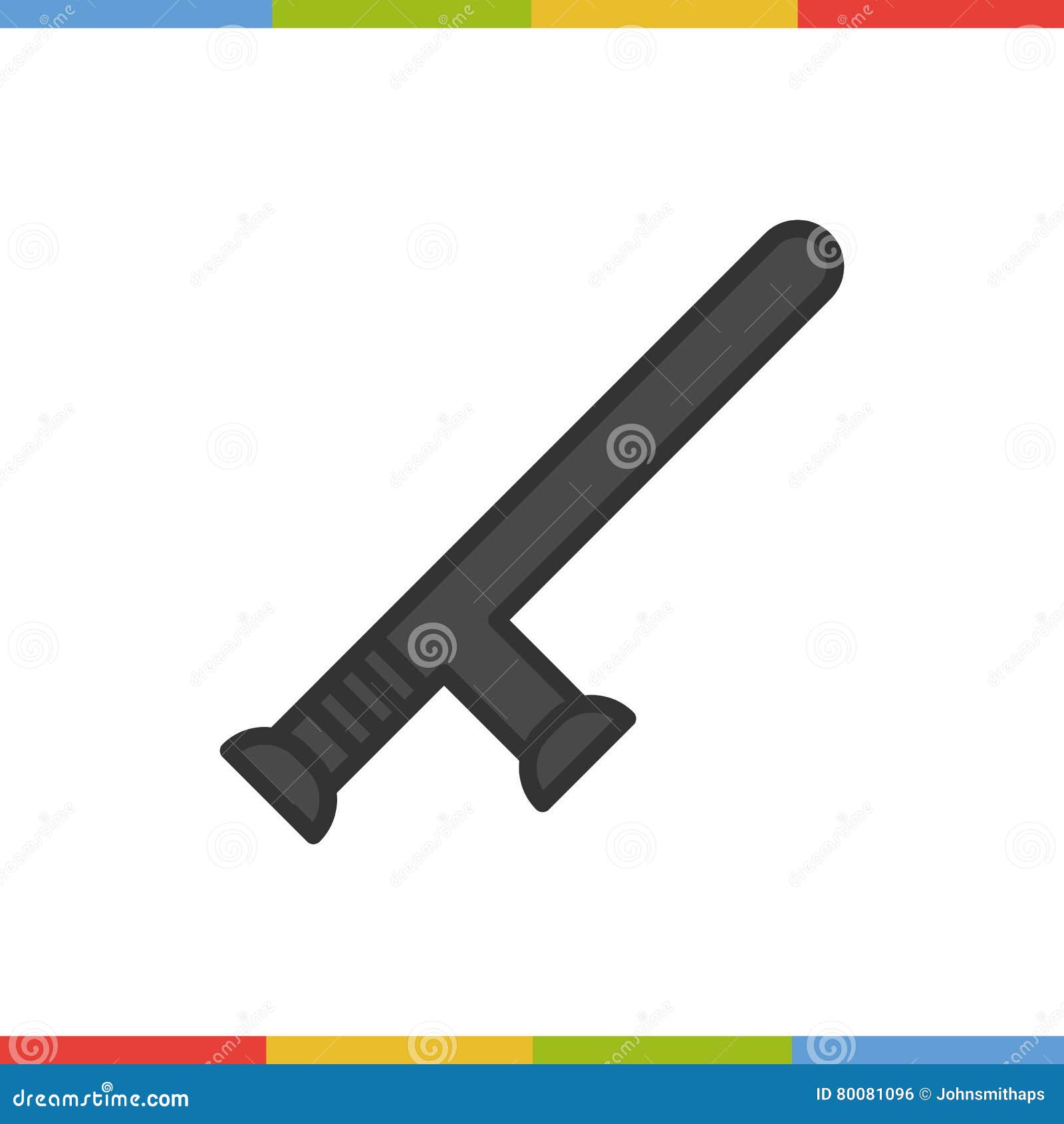 Police Baton Color Icon Vector Illustration Stock Vector - Illustration ...