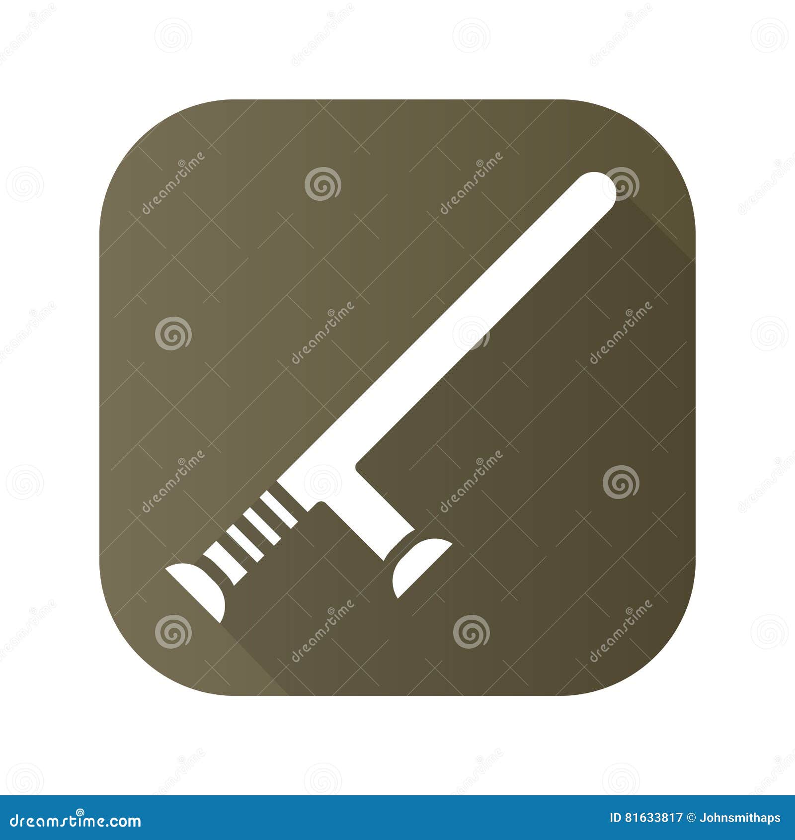 Police Baton Flat Design Long Shadow Icon. Vector Silhouette Symbol ...