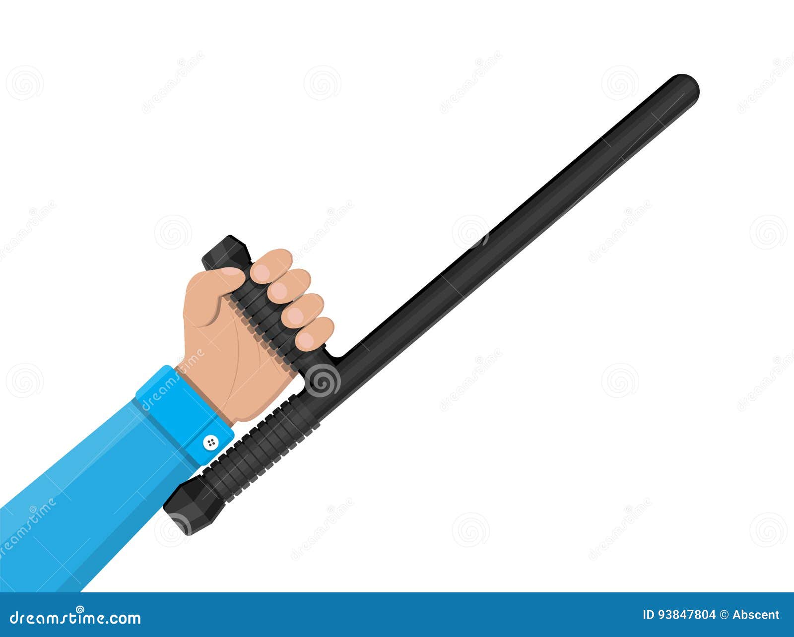 Police Baton or Nightstick. Rubber Truncheon Stock Vector ...