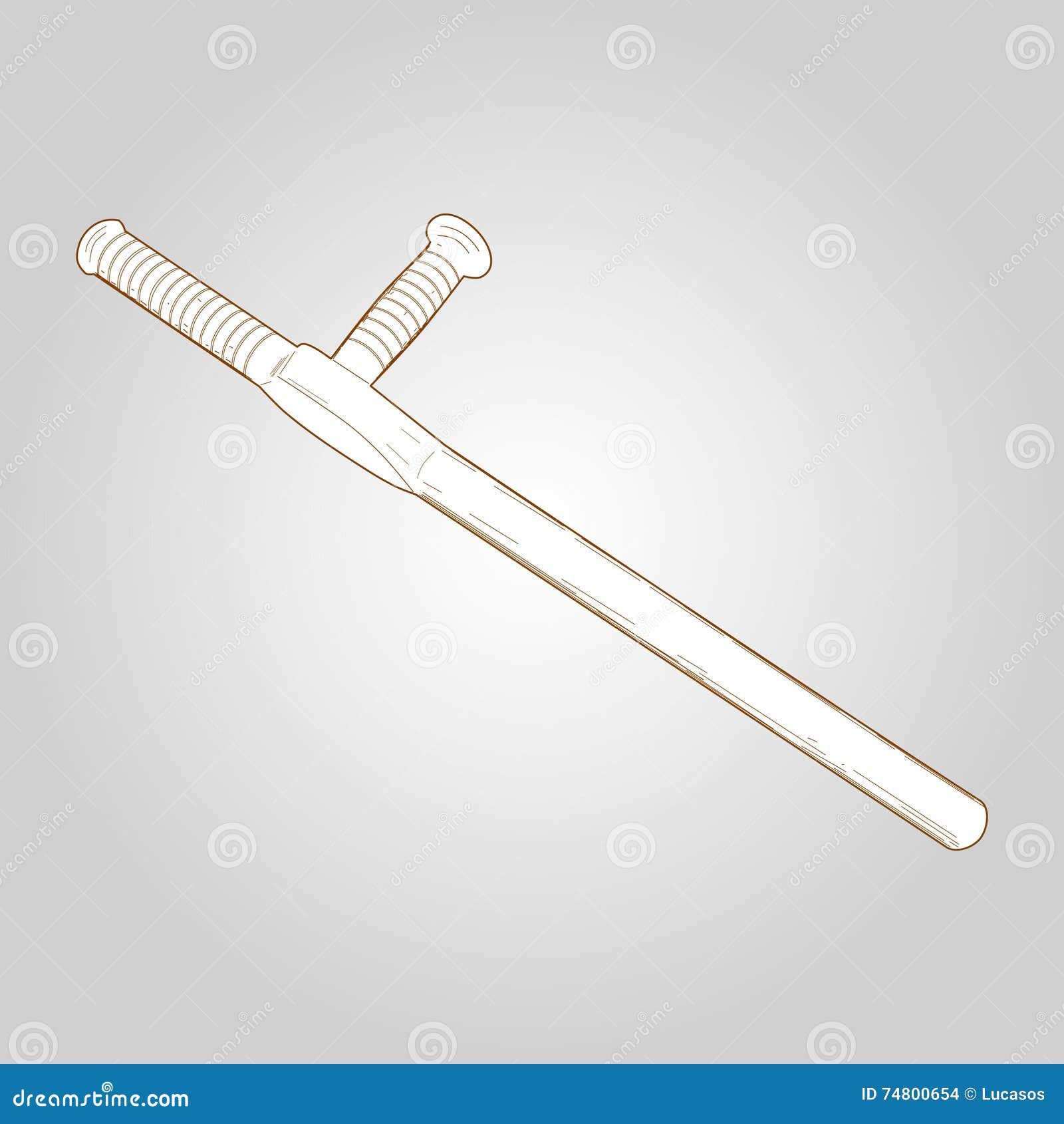 Tonfa Vector Icon On White Background. Flat Vector Tonfa Icon Symbol ...