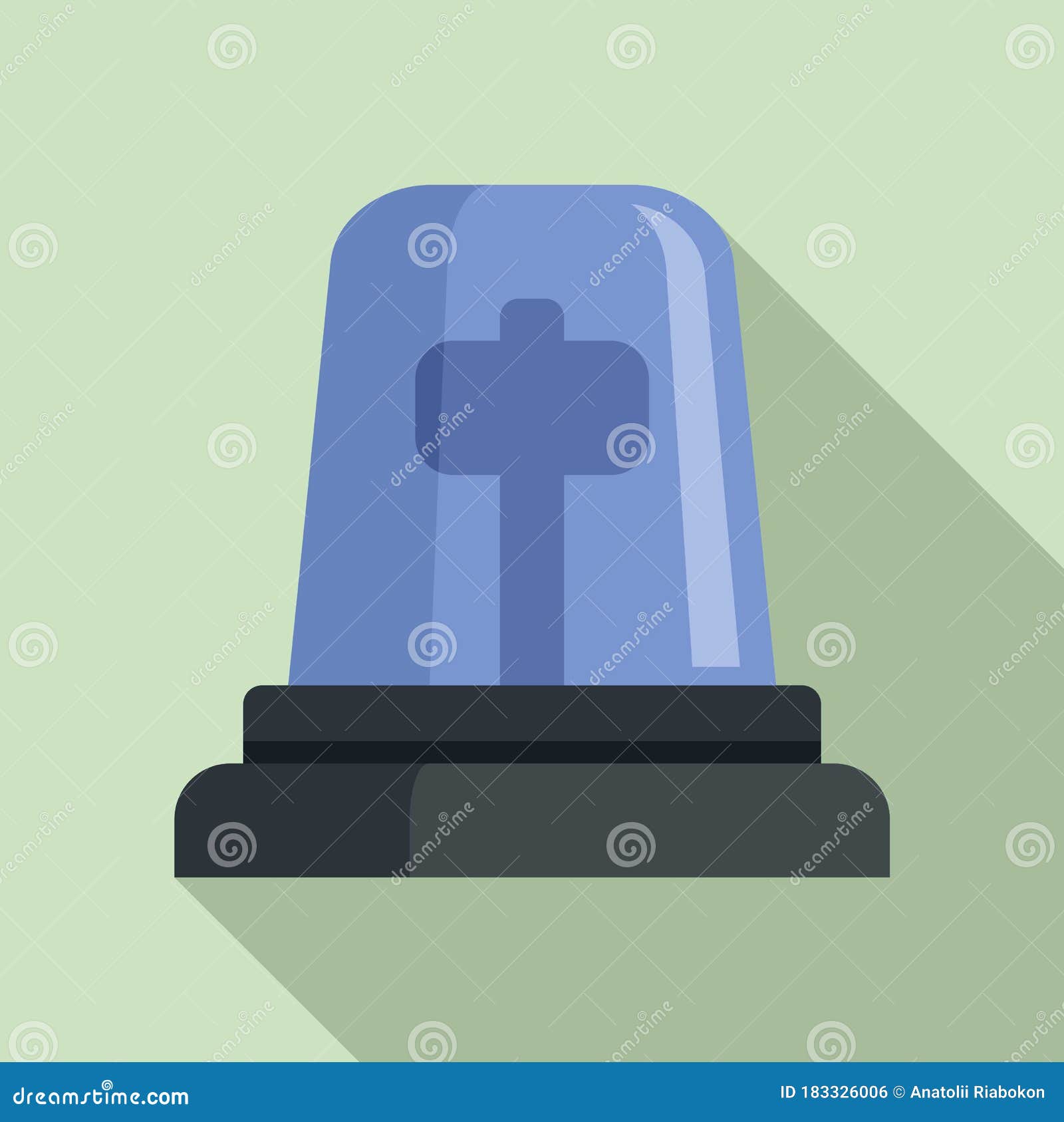 Police Beacon Icon, Flat Style Stock Vector - Illustration of emergency ...