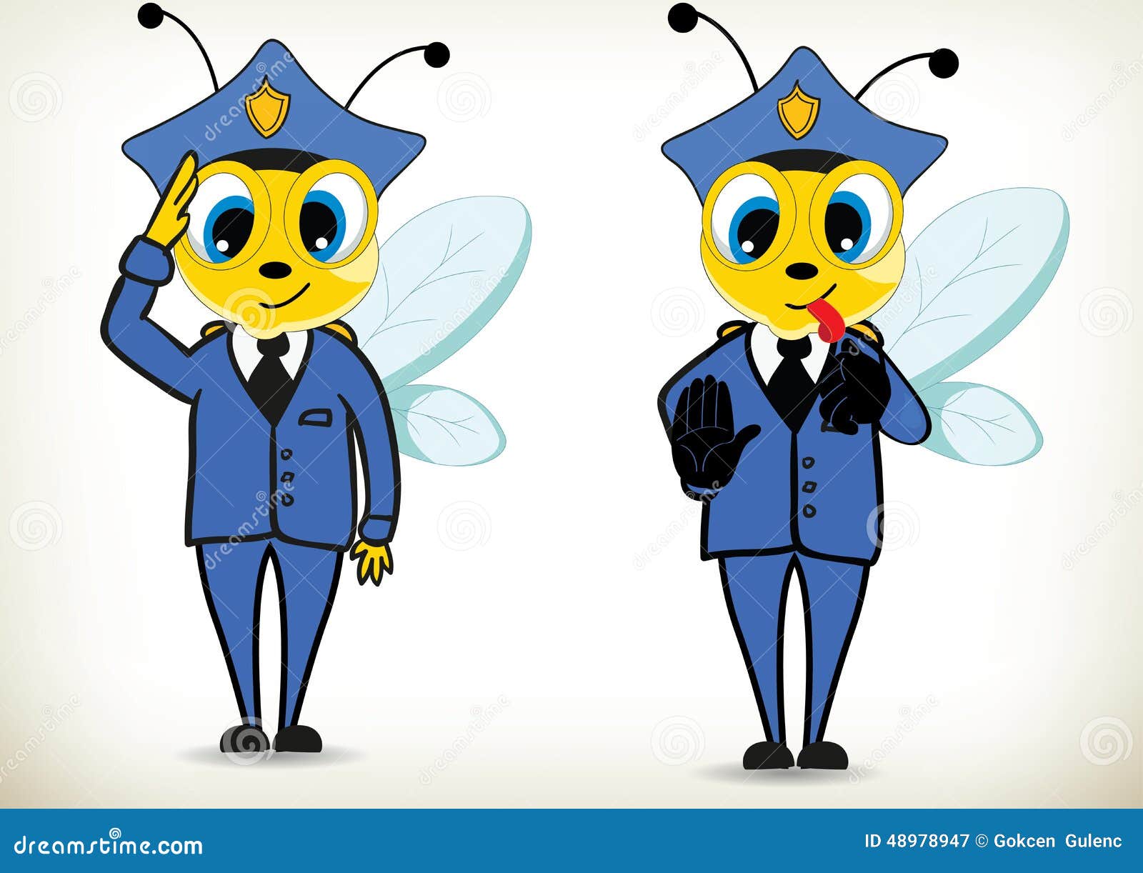 Police Bee stock vector. Illustration of character, police - 48978947