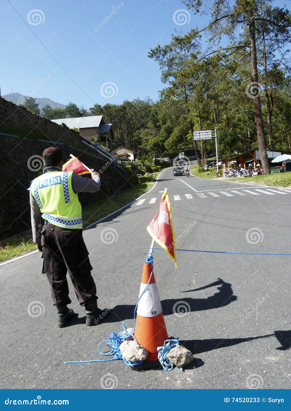 Police blocking the road editorial stock photo. Image of central - 74520233