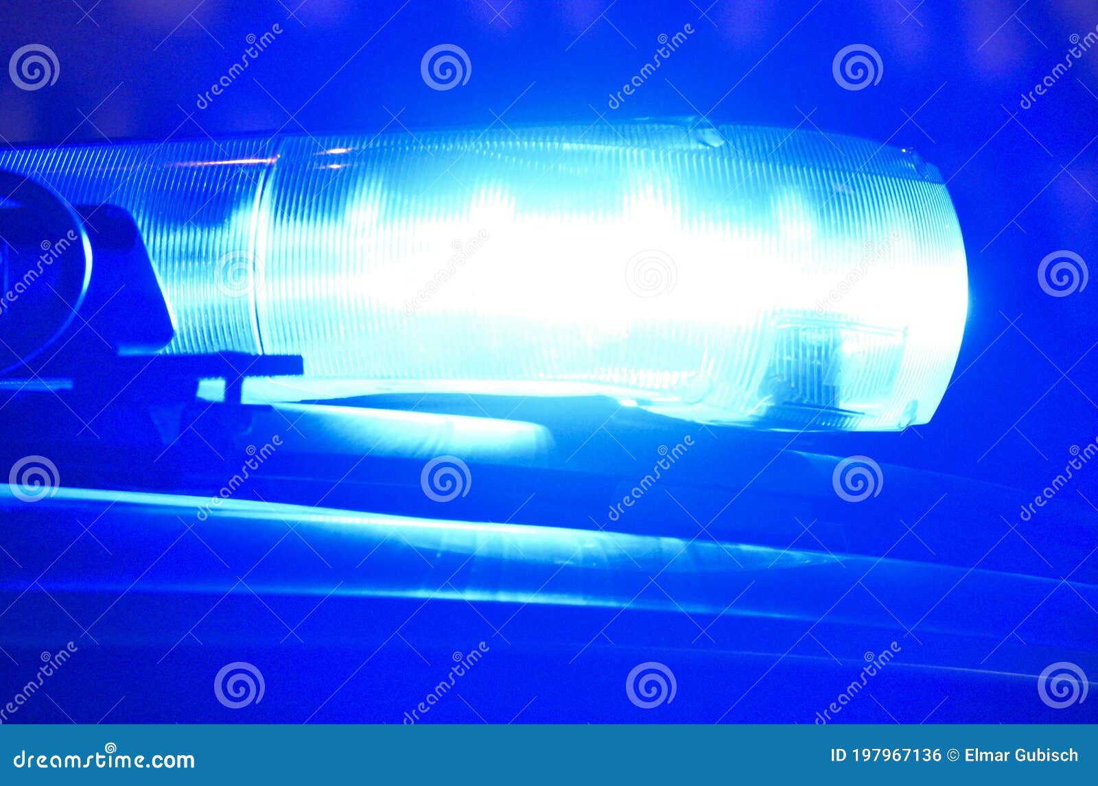 Police Blue Light in the Evening Stock Photo - Image of subject ...