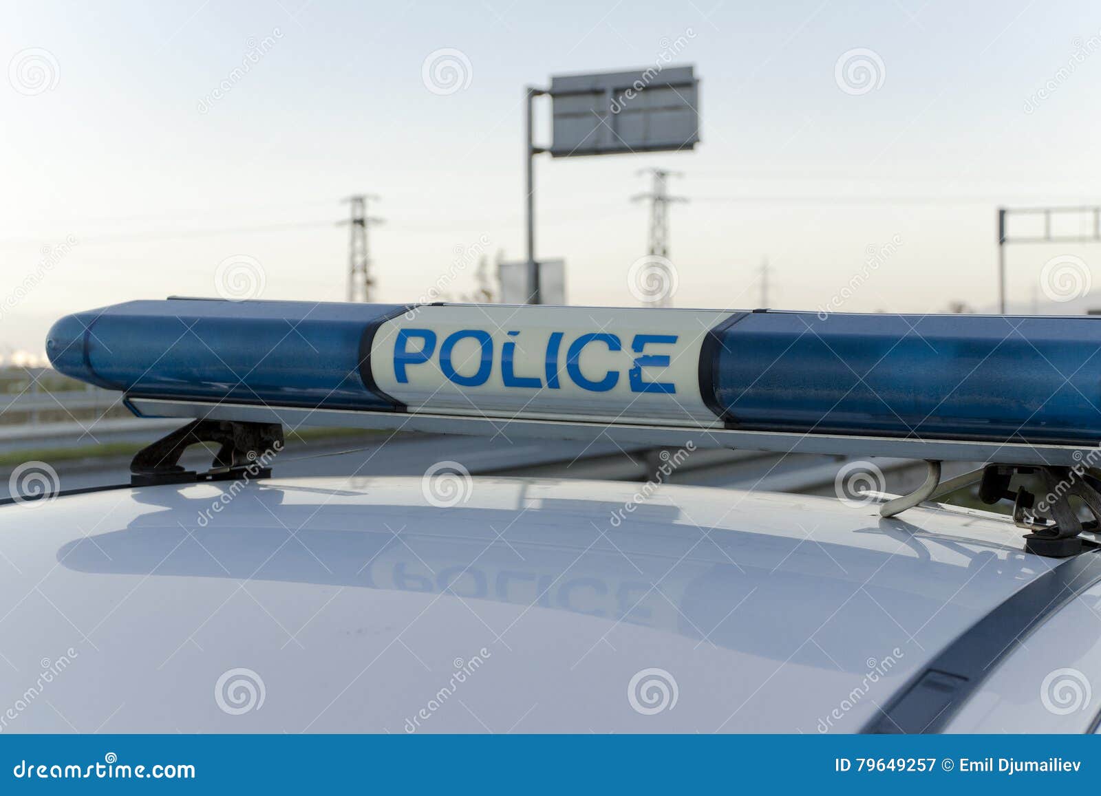 Police Blue Light stock image. Image of patrol, crime - 79649257