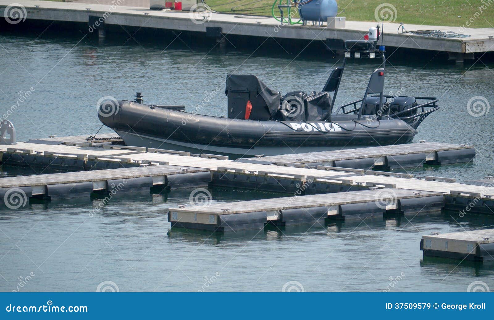 Police Boat Dinghy stock image. Image of wharf, craft - 37509579