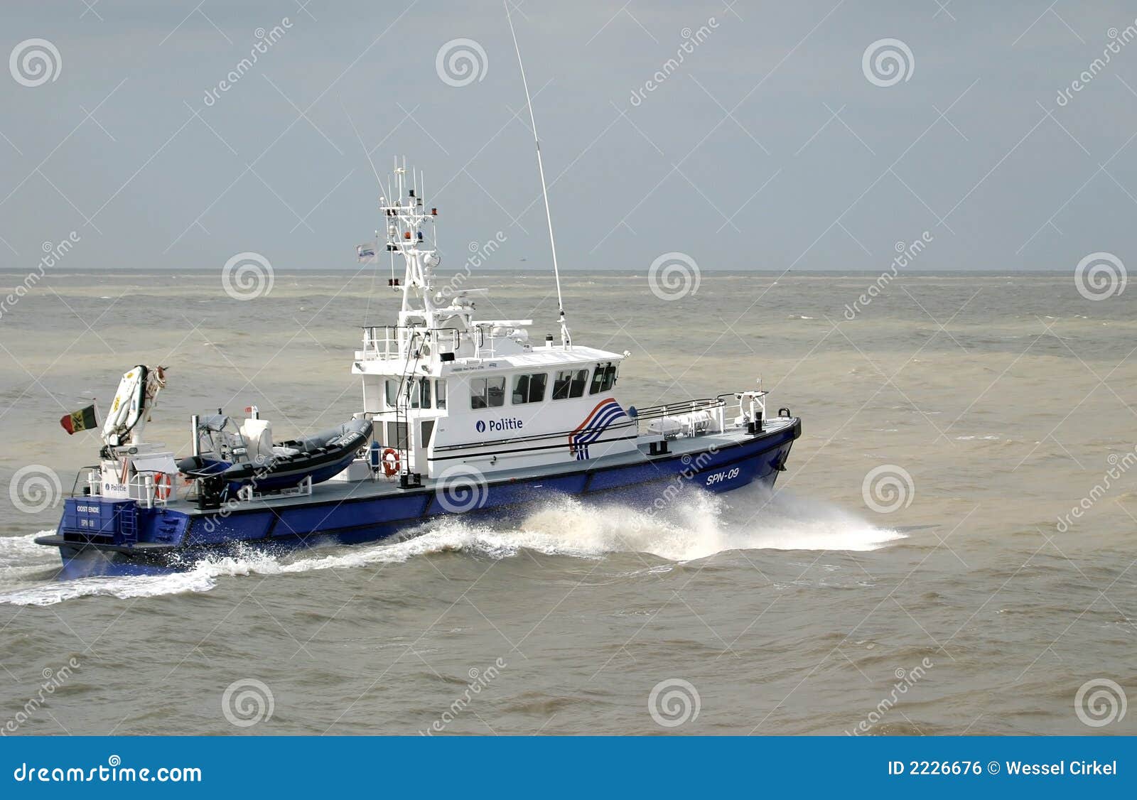 Police boat on the ocean stock photo. Image of cleave - 2226676