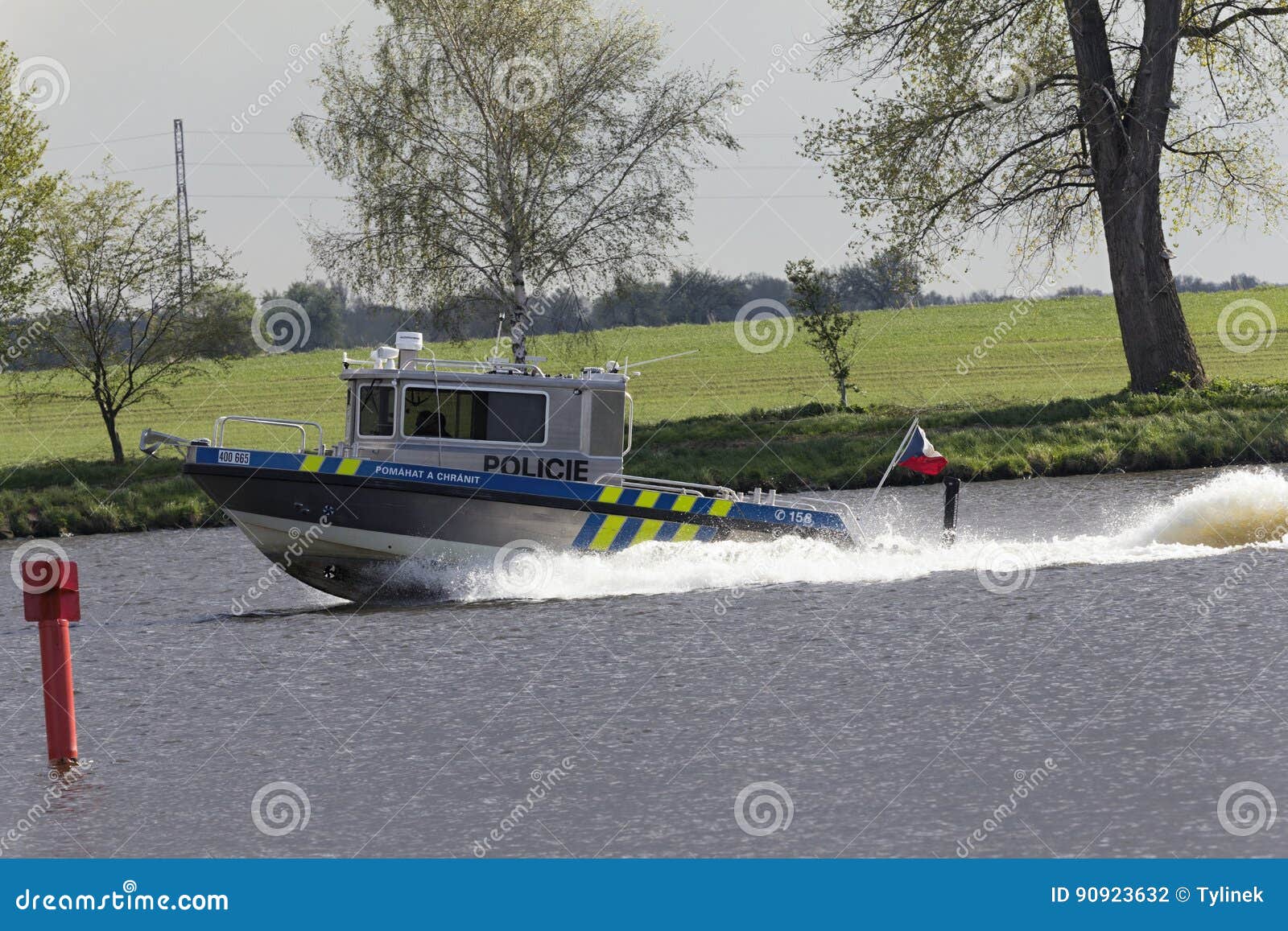 Police boat on the river editorial photography. Image of craft - 90923632