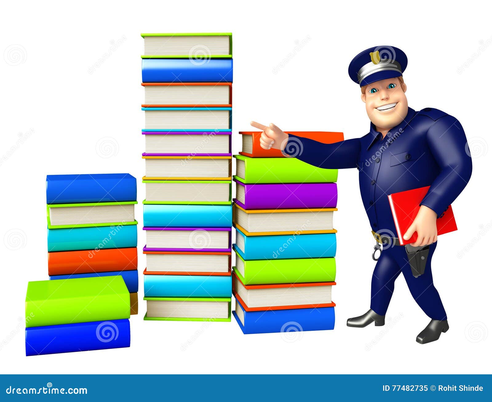 Police Stack Money Shape Cartoon On Table Vector Illustration ...