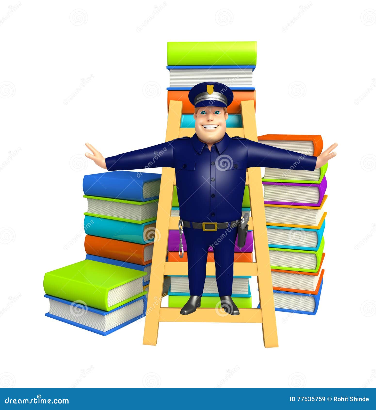 Police Stack Money Shape Cartoon On Table Vector Illustration ...