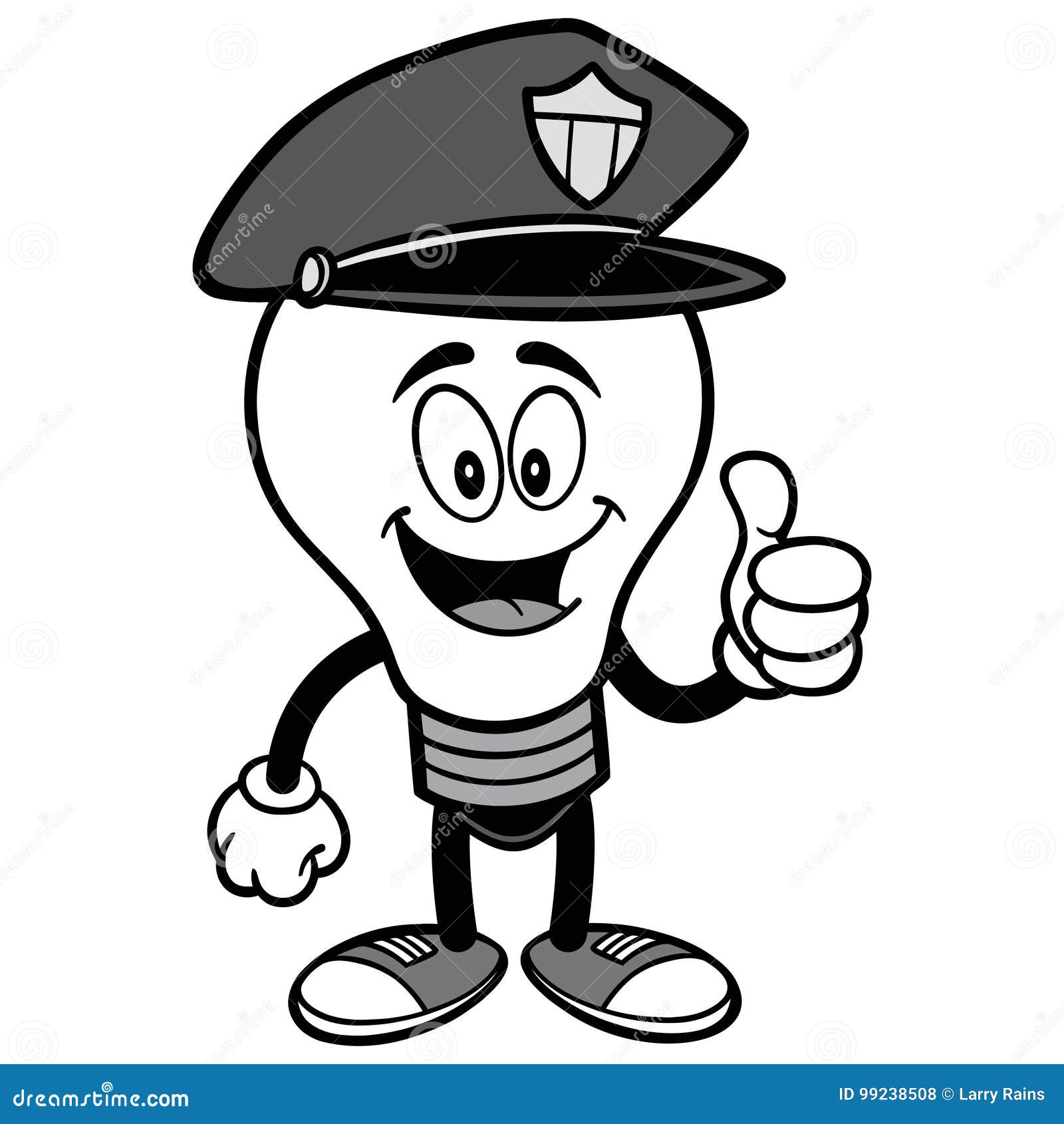 Police Thumbs Up. Signs All Right. Cheerful Kop. Policeman Hand Cartoon ...