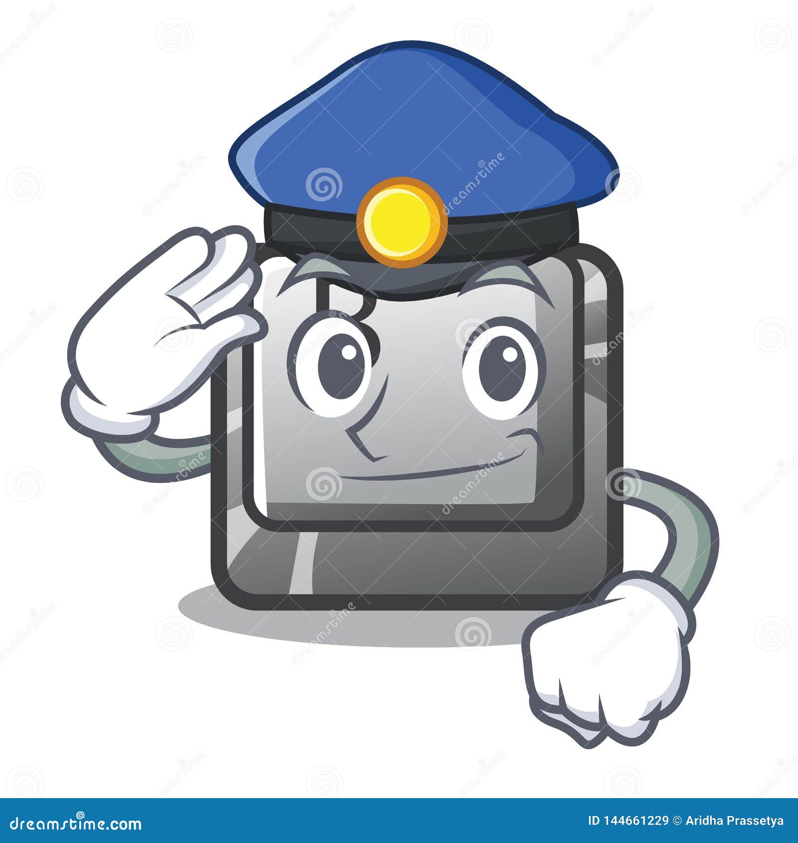 Police Button B Installed on Cartoon Computer Stock Vector ...
