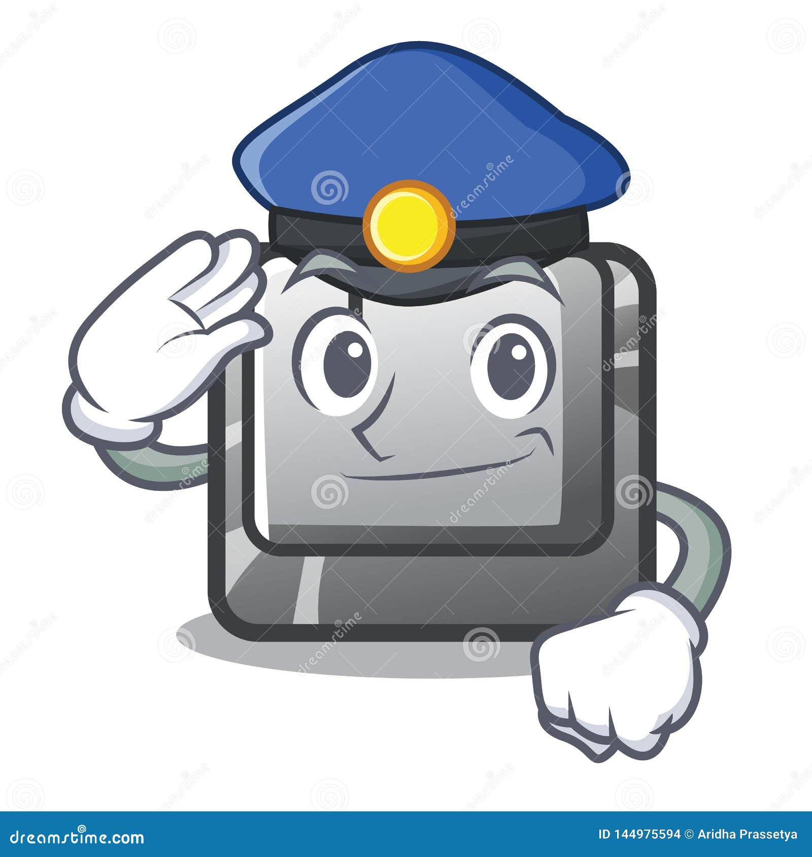 Police Button J Installed on Cartoon Computer Stock Vector ...