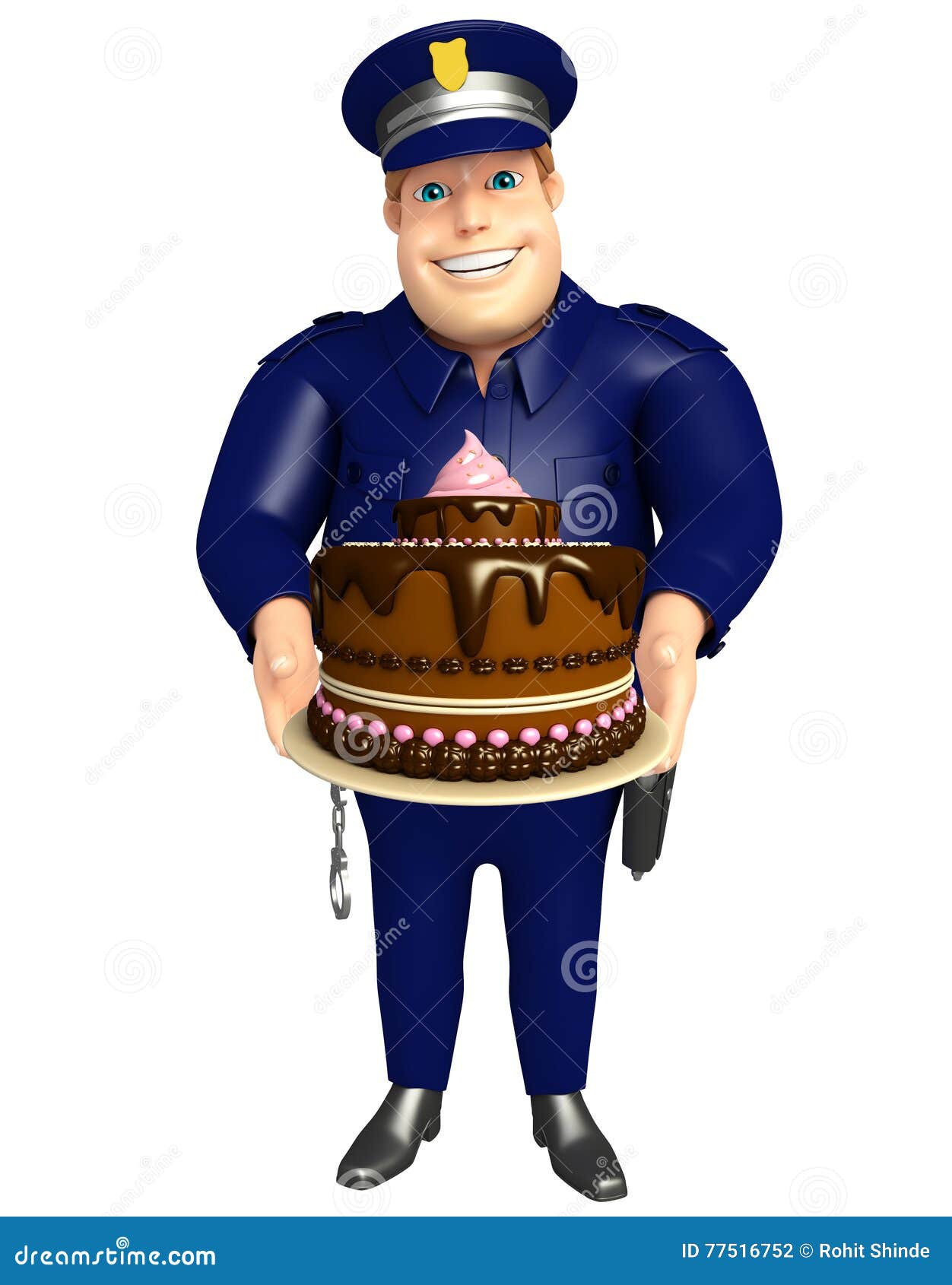Police with Cake stock illustration. Illustration of force - 77516752