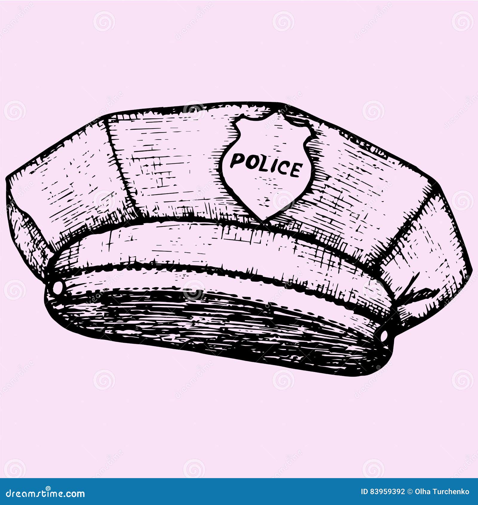 Police cap stock vector. Illustration of costume, justice - 83959392