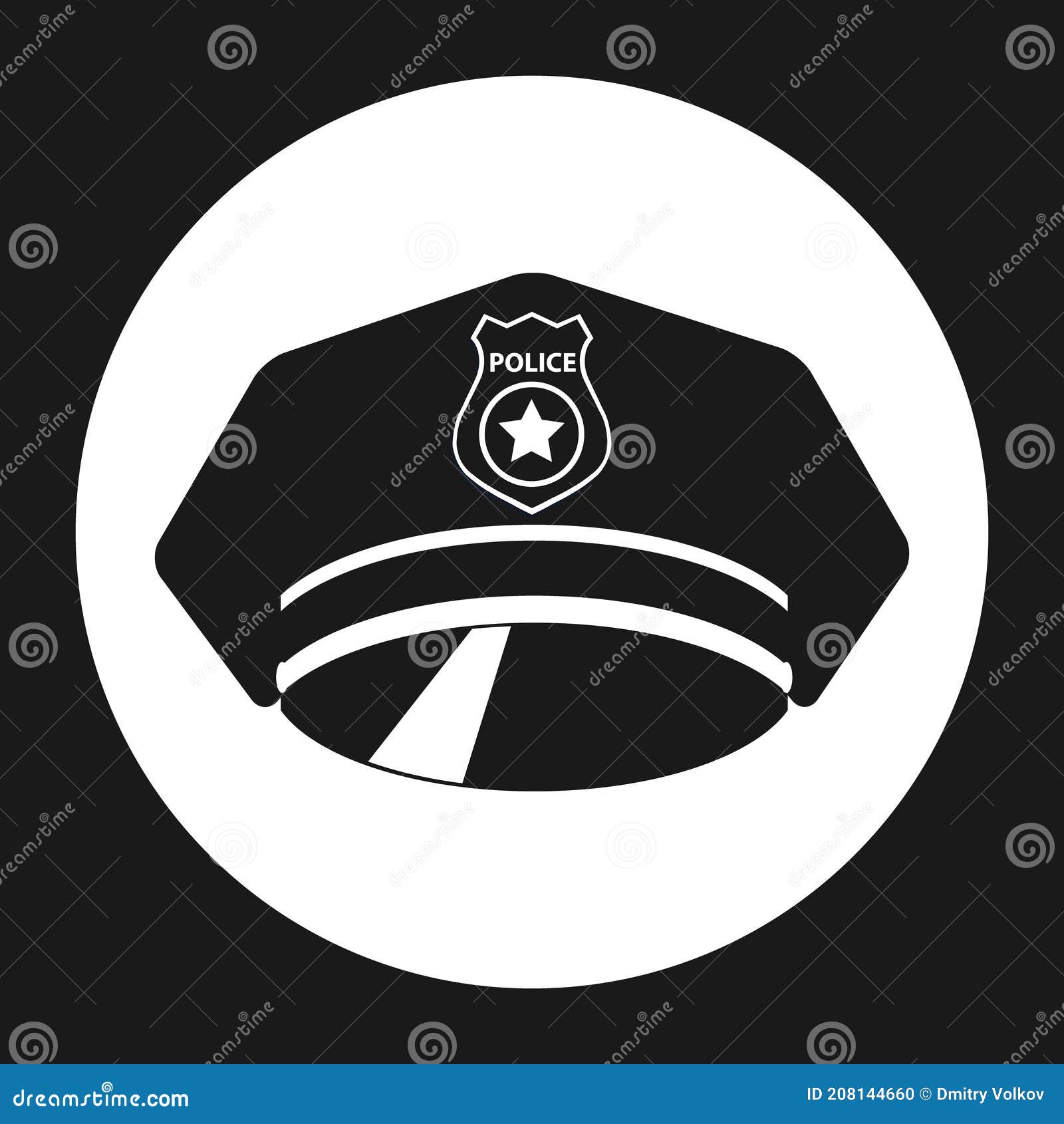 Police Cap. Police Cap Icon Stock Vector - Illustration of outline ...