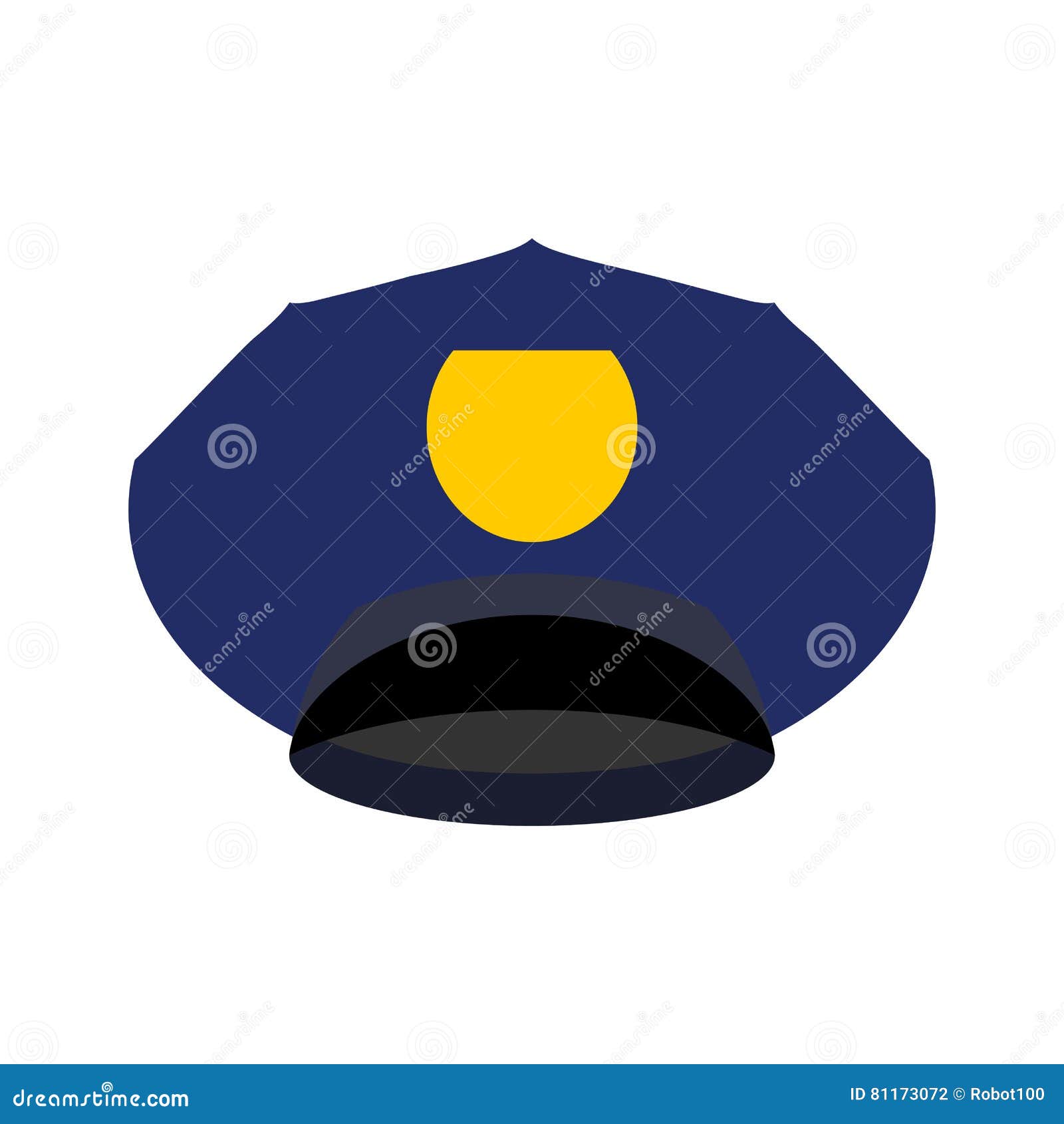 Police Cap Isolated. Hat Cop Officer Stock Vector - Illustration of ...