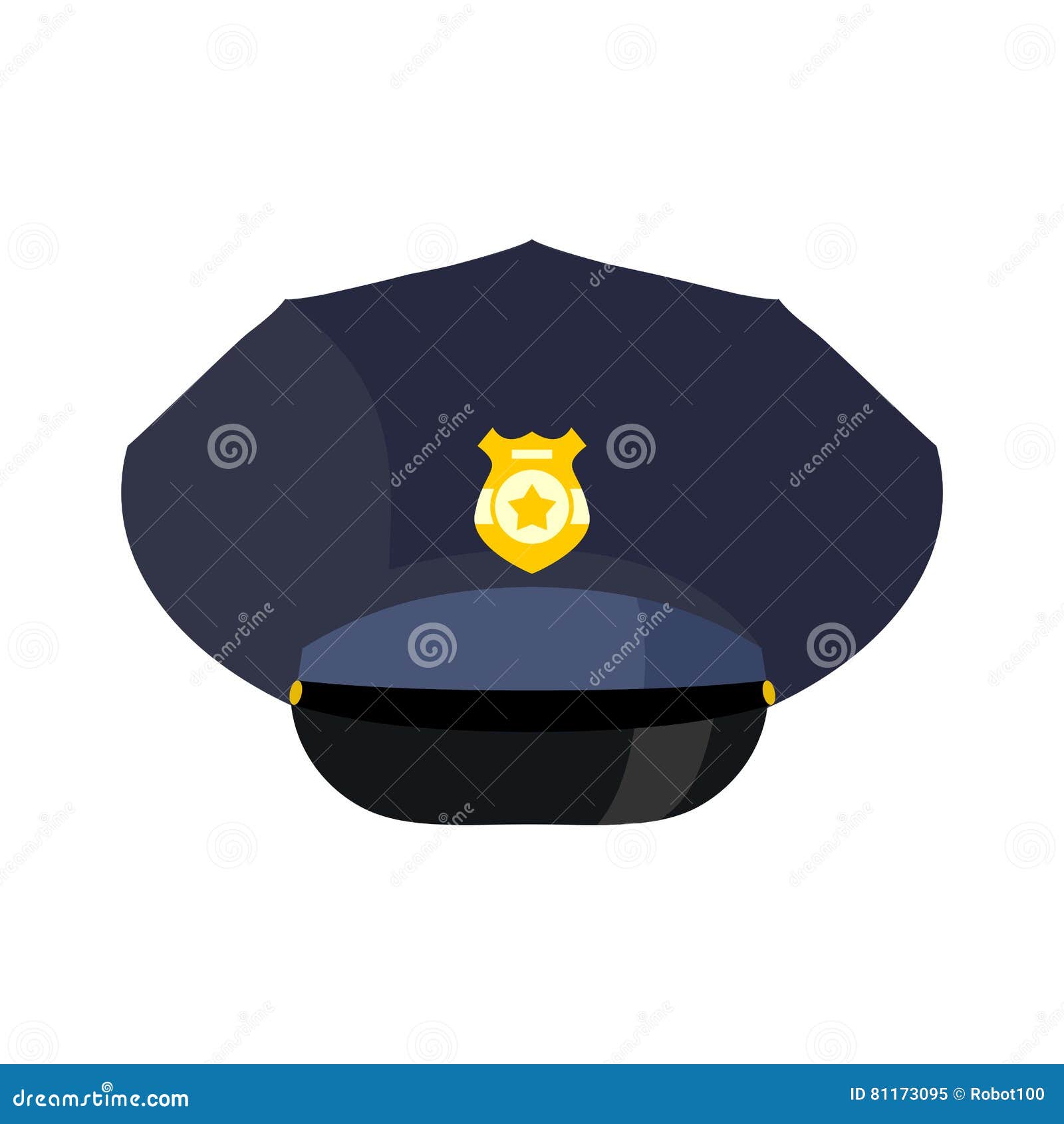 Police Cap Isolated. Hat Cop Officer Stock Vector - Illustration of ...