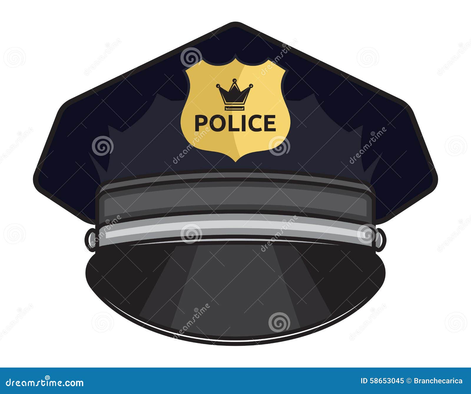 Police cap stock illustration. Illustration of policeman - 58653045