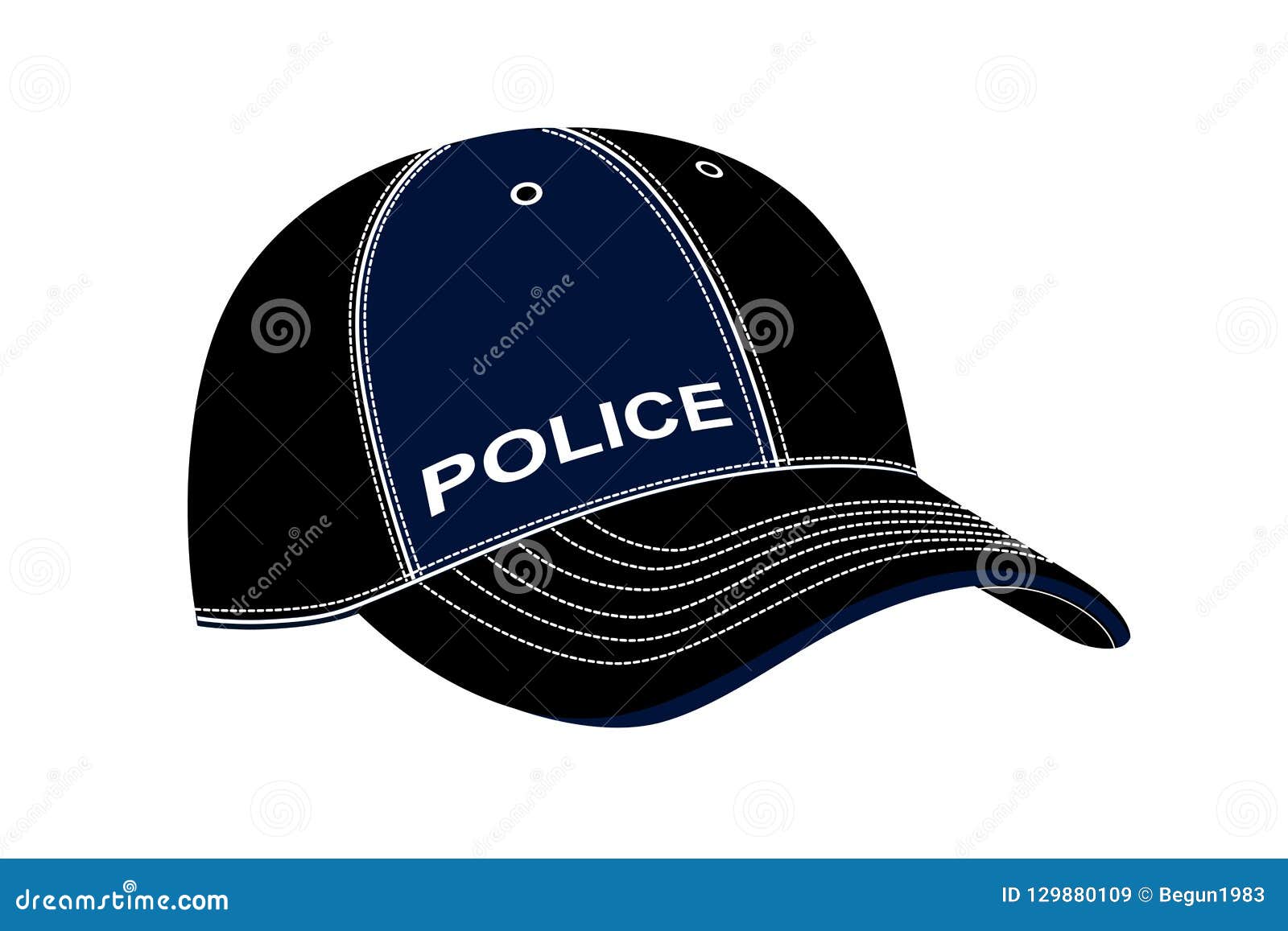 Police cap in vector stock vector. Illustration of side - 129880109