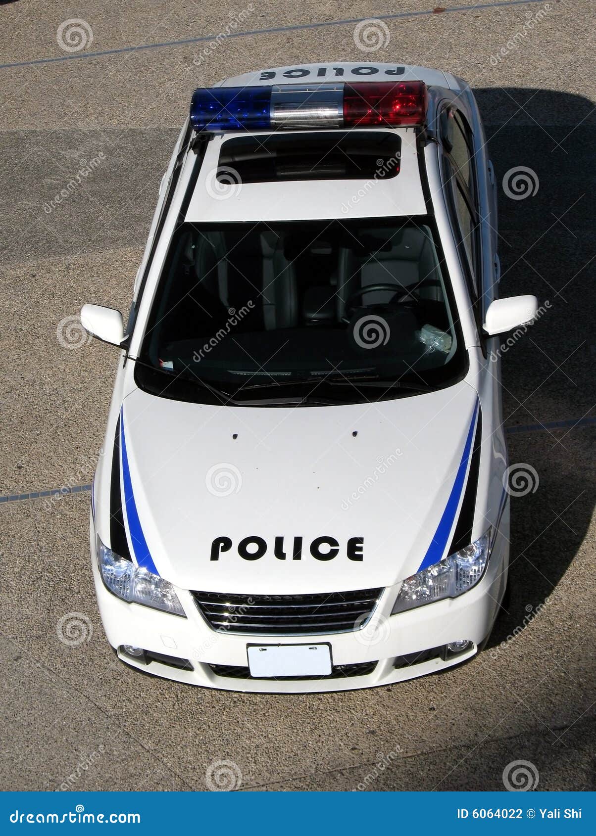Police Car stock photo. Image of mirrors, hood, windshield - 6064022