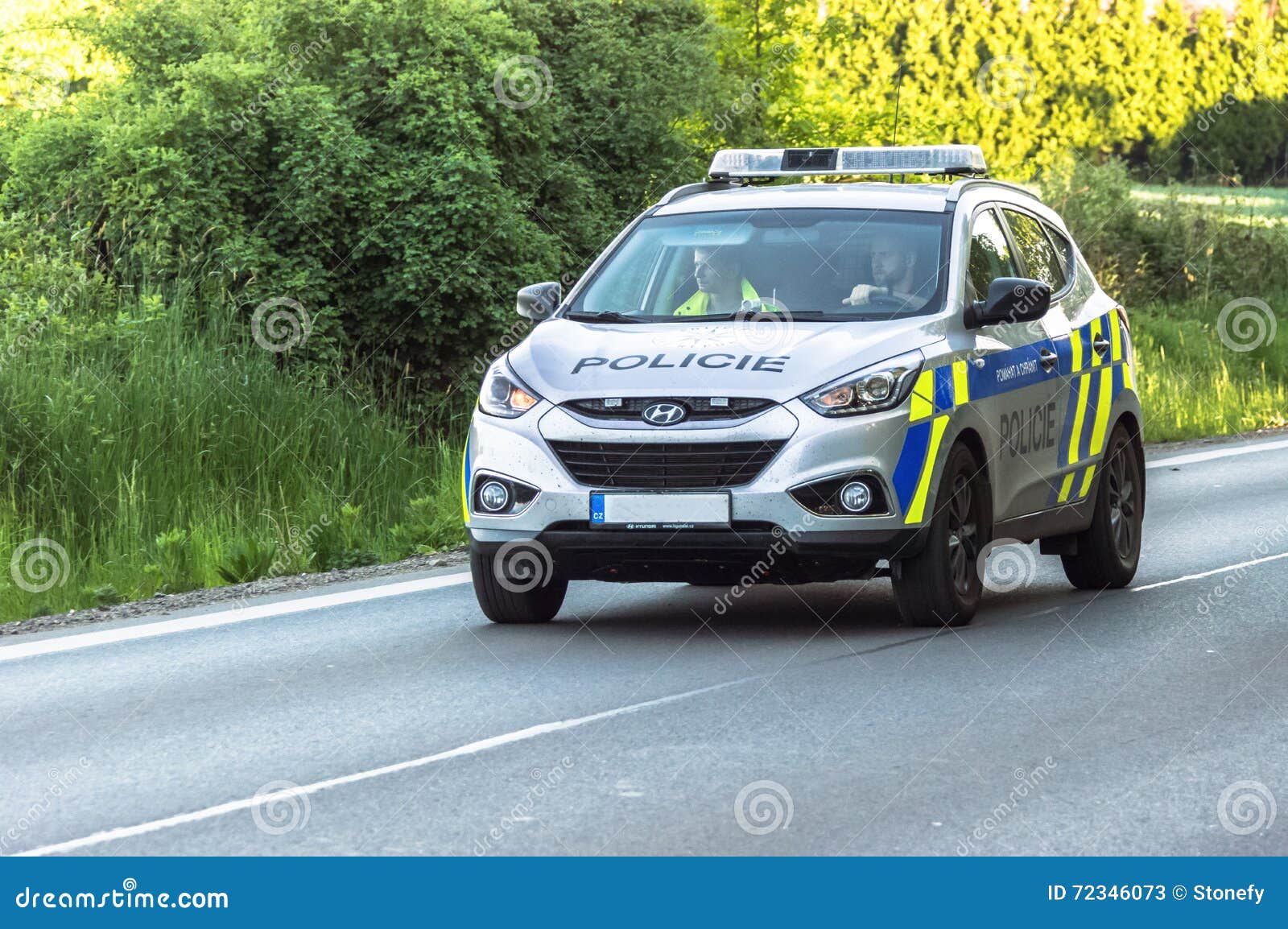 Police car in action editorial stock photo. Image of justice - 72346073