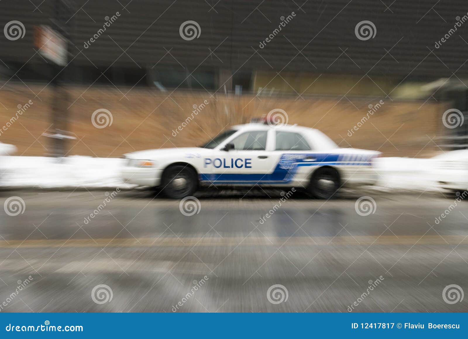 Police Car Blur Effect in American City Stock Image - Image of blurred ...